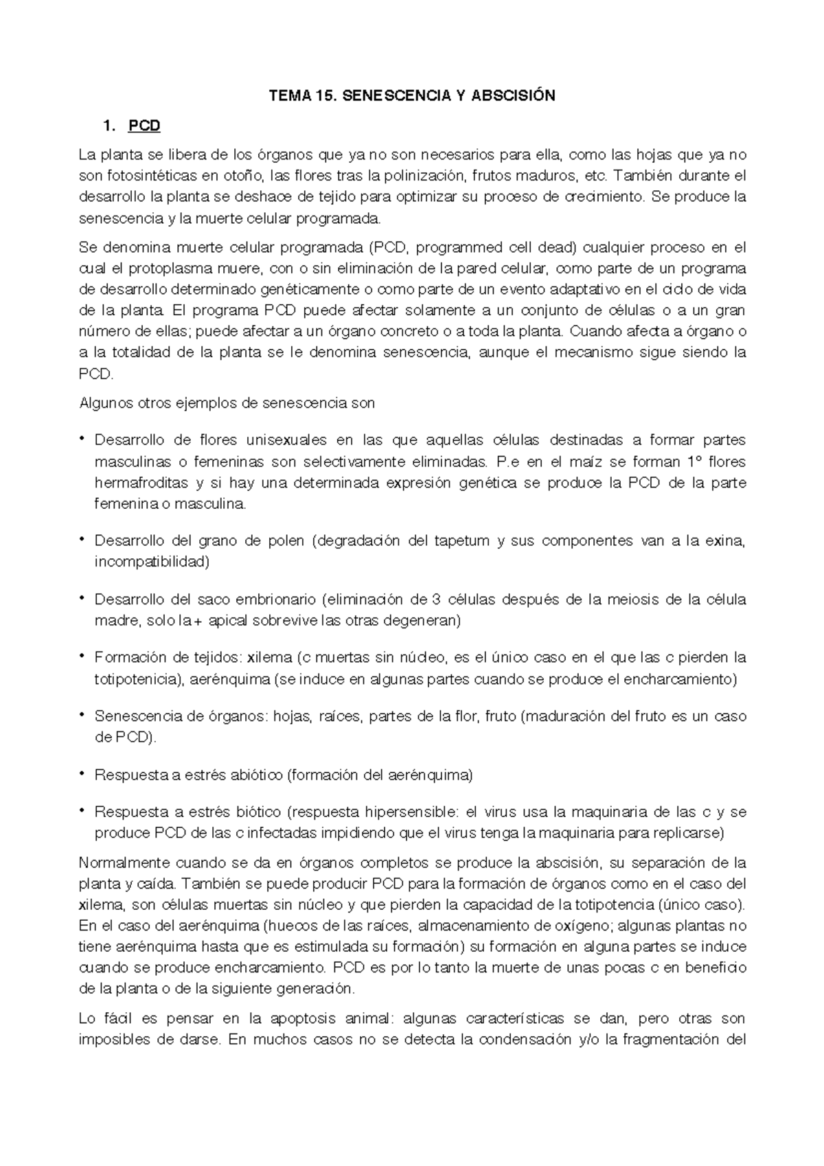 Tema 15 senescencia y abscision - TEMA 15. SENESCENCIA Y ABSCISIÓN 1 ...