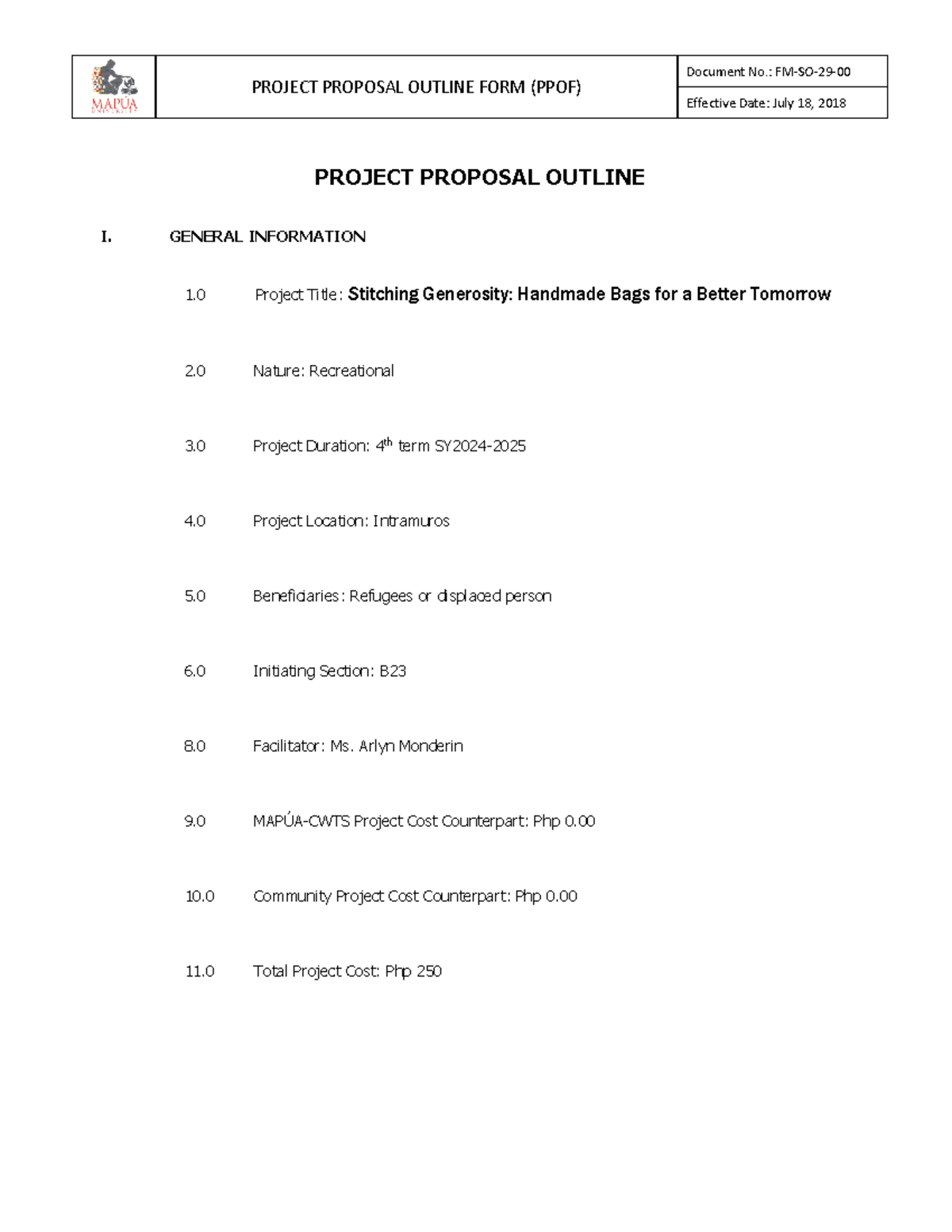 Campillanos b23-Project Proposal - PROJECT PROPOSAL OUTLINE FORM (PPOF ...