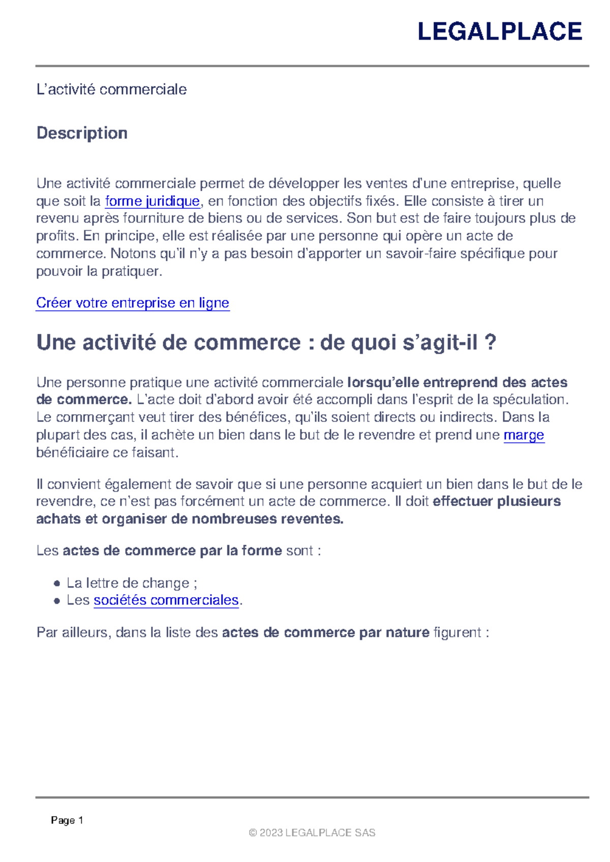 L’activité commerciale - L’activité commerciale Description Une ...