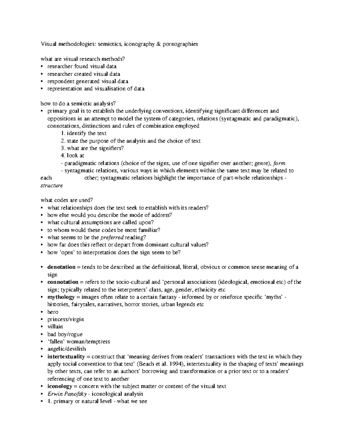 Visual methodologies - identify the text 2. state the purpose of the ...
