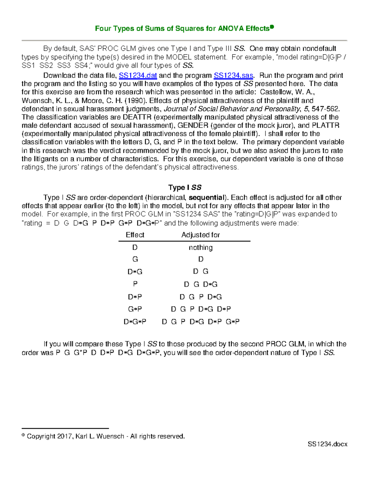 Four Types of Sums of Squares for Anova Effects - Four Types of Sums of ...