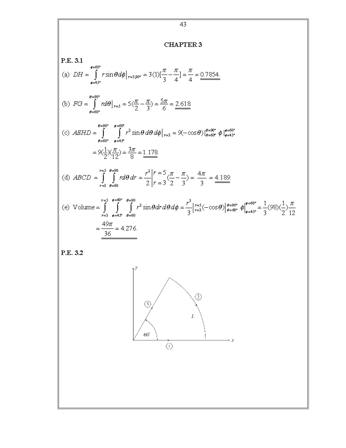Sadiku 7XE Solutions Manual Ch03asd - CHAPTER 3 P. 3. 60 3, 45 (a) sin 3(1)[ ] 0. 3 4 4 DH r d r ...