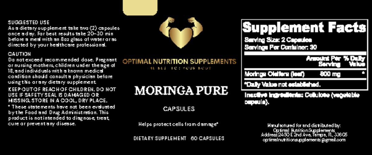 ONS Moringa PURE - Supplement for energy - SUGGESTED USE CAUTION ...