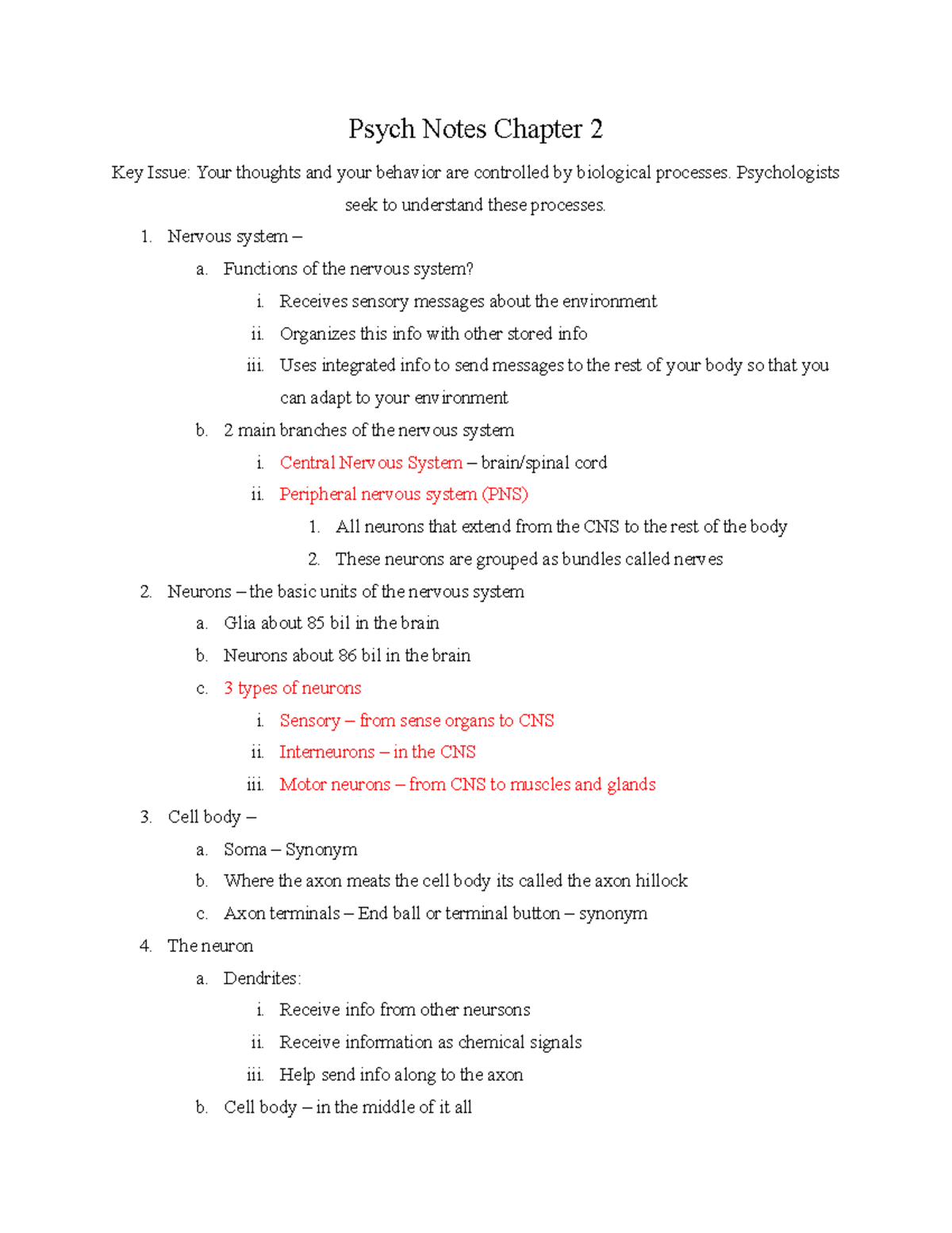 Chapter 2 - Barnes - Psych Notes Chapter 2 Key Issue: Your thoughts and ...