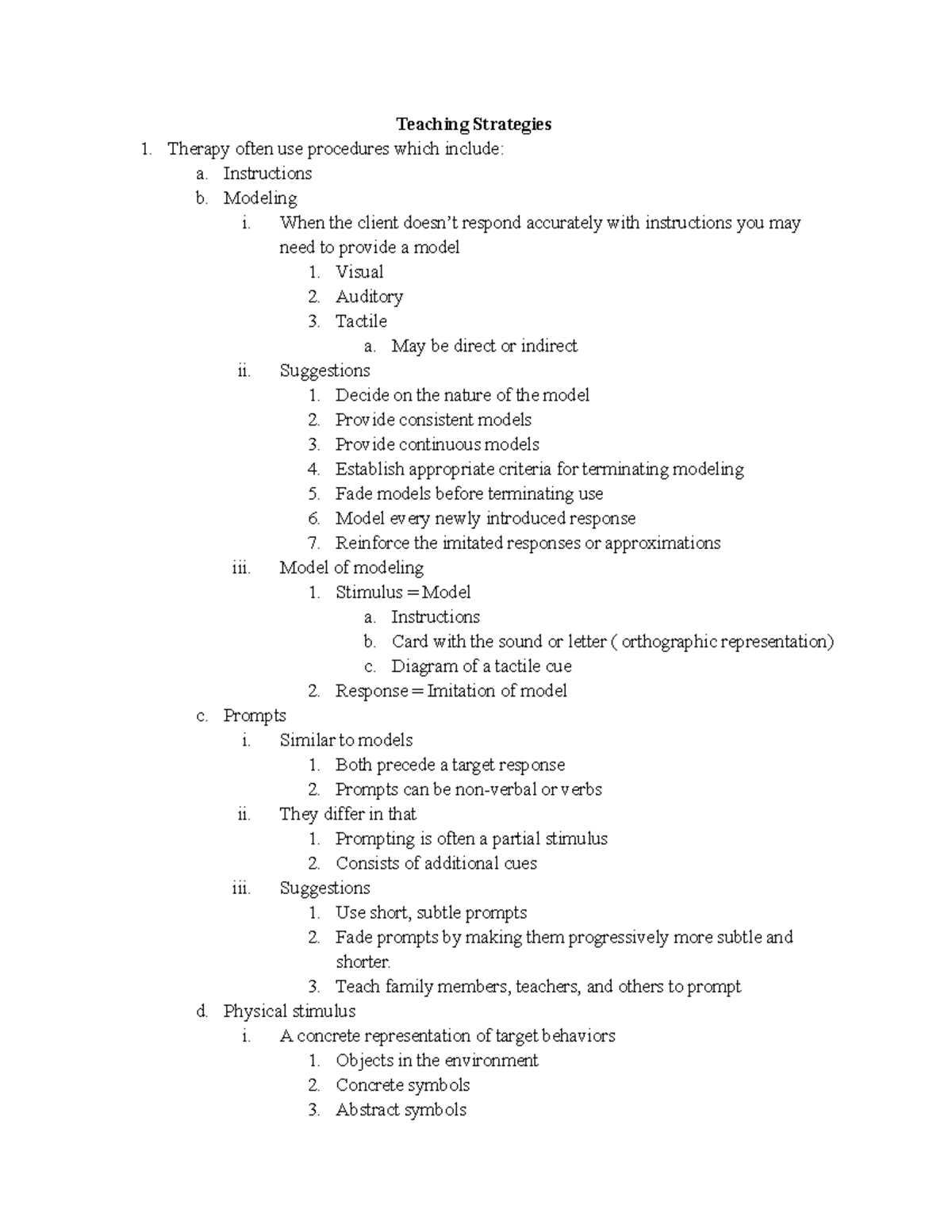 Week 6 7- Teaching Steategies and Lesson plans - Teaching Strategies ...