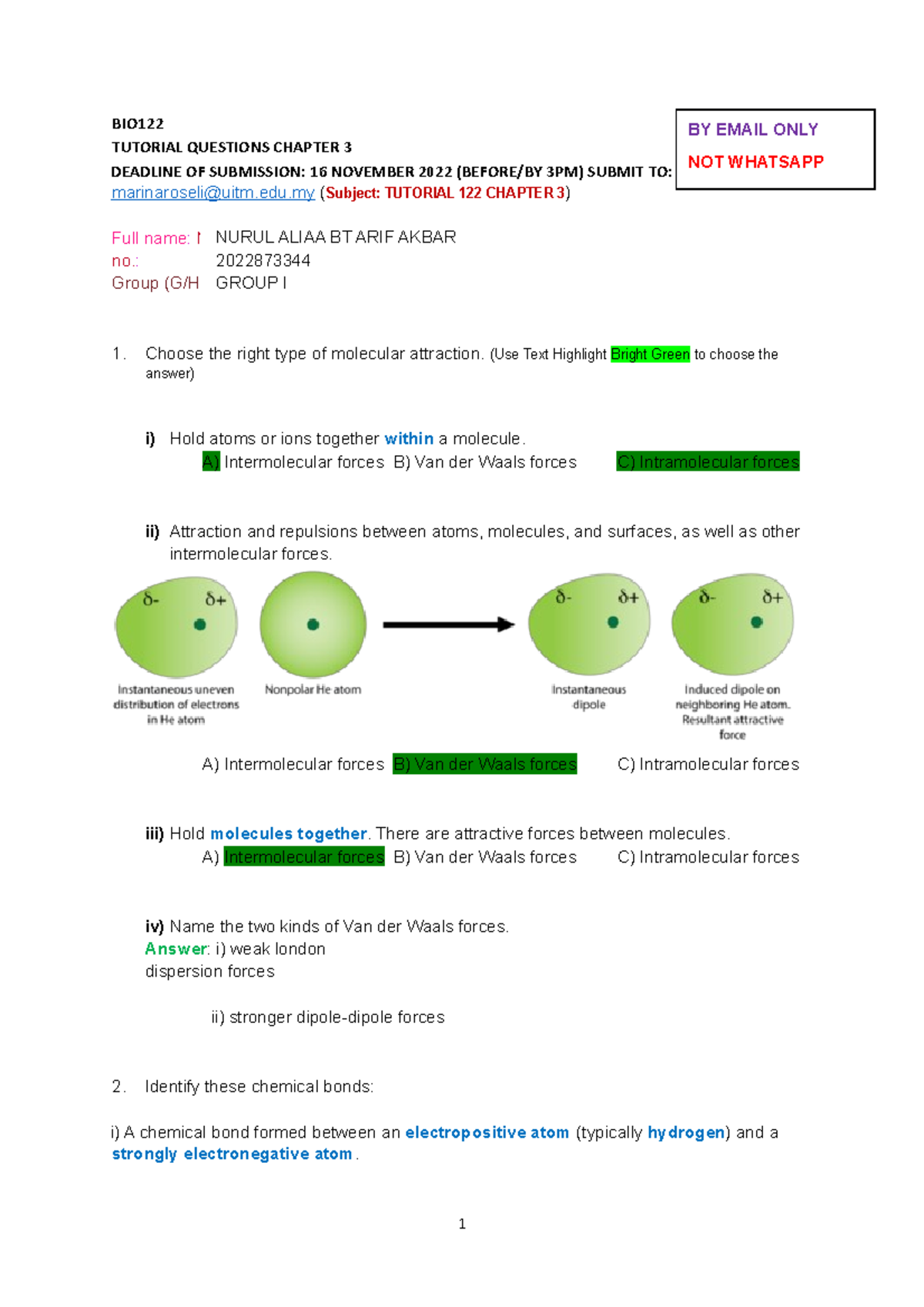 Biologhy - .WELCOME - BIO TUTORIAL QUESTIONS CHAPTER 3 DEADLINE OF ...