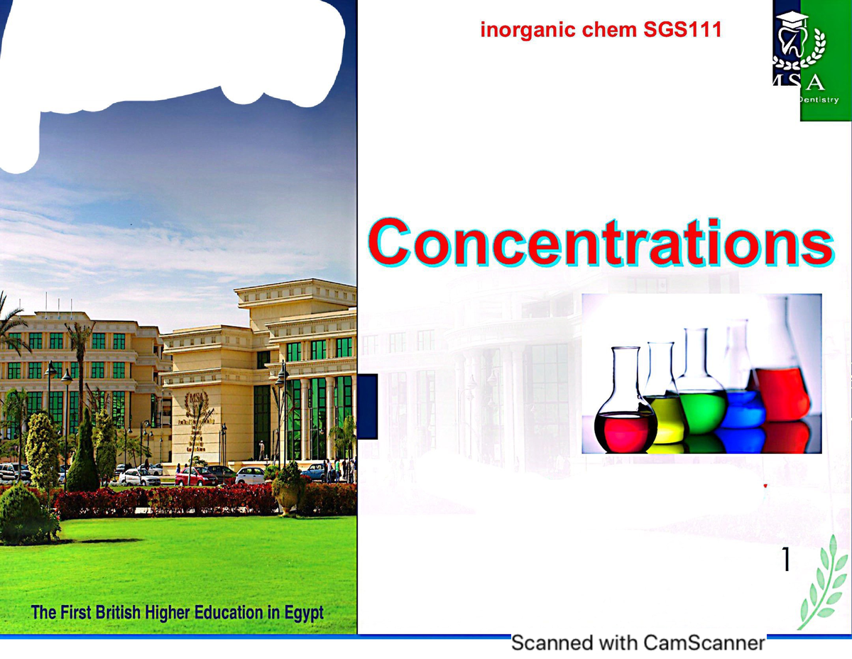 2023- concentration - physical chemistry revision - Physical Chemistry ...