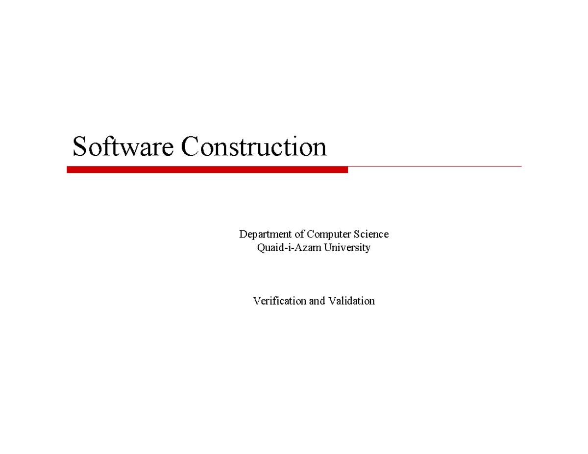 27 - Lecture notes 27 - Software Construction Department of Computer ...