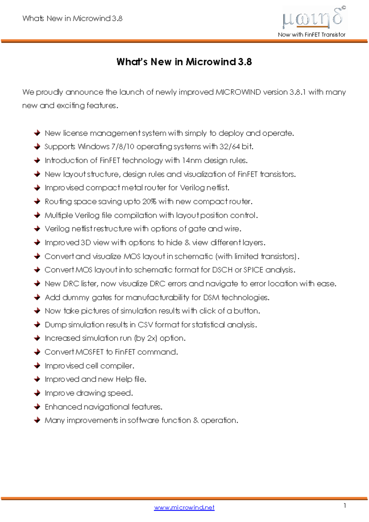 Microwind 3.8 - What's New - Whats New in Microwind 3. 1 Now with ...