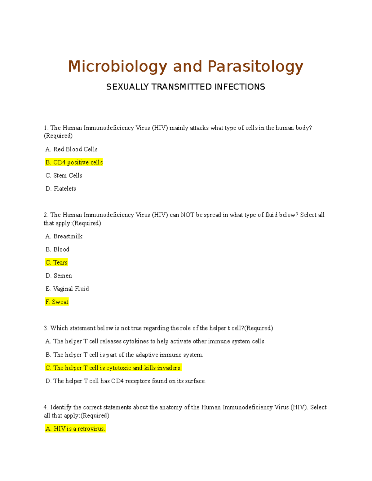 Sexually Transmitted Infections 5 - Microbiology and Parasitology ...