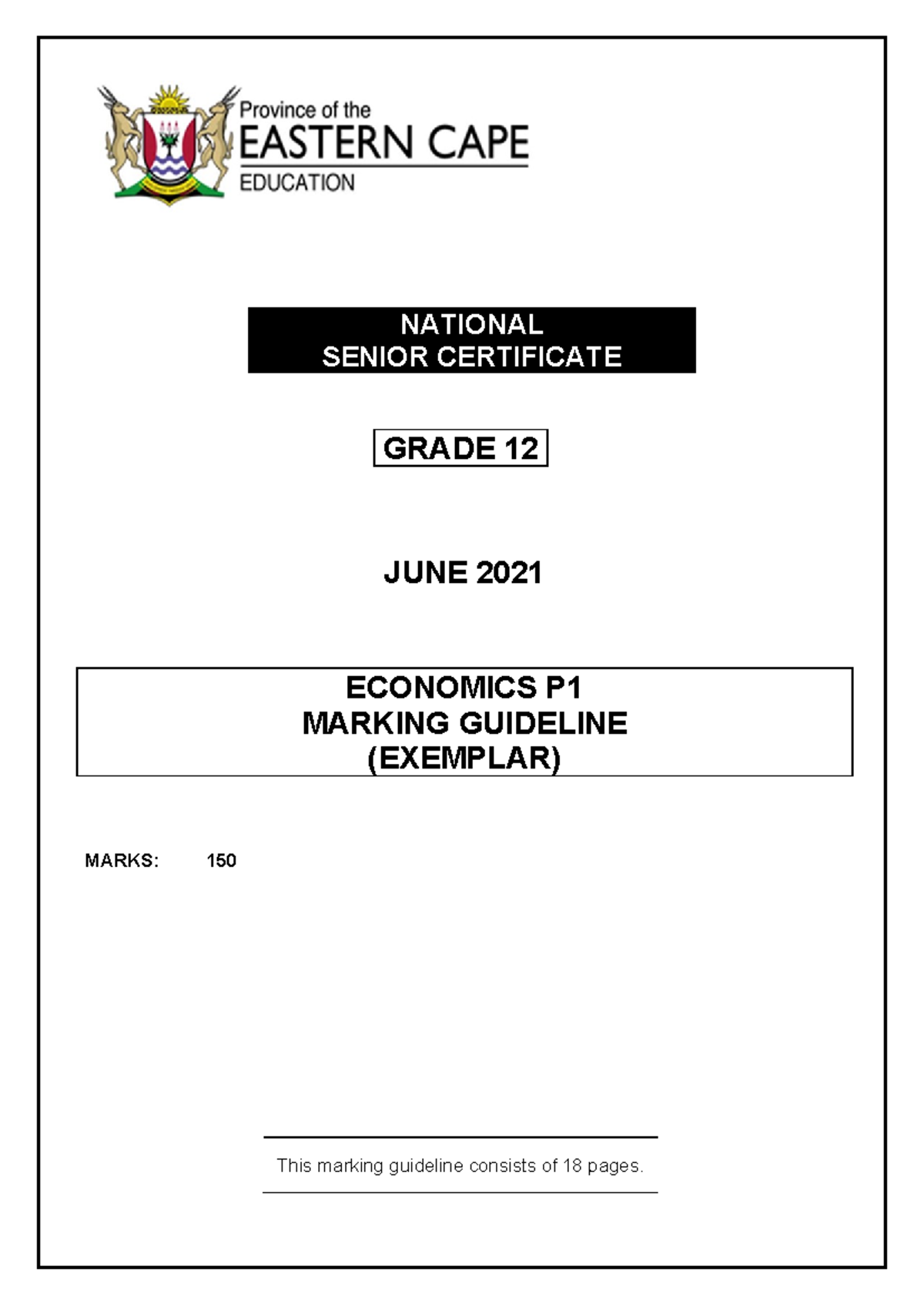 Economics-P1-MEMO-GR12-JUNE-2021 English - NATIONAL SENIOR CERTIFICATE ...