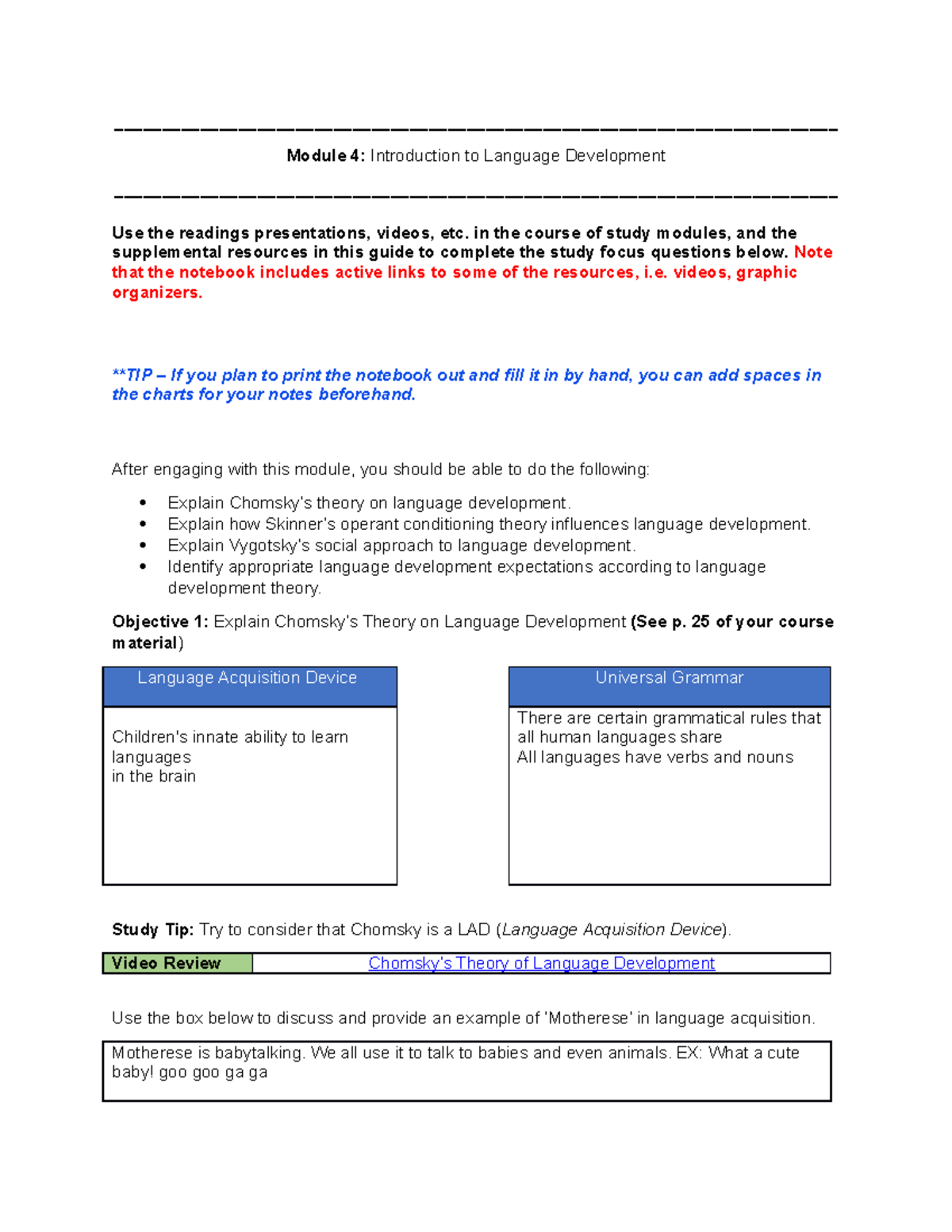 Module 4 Notebook - 1 - Notes for failing the test - - Studocu