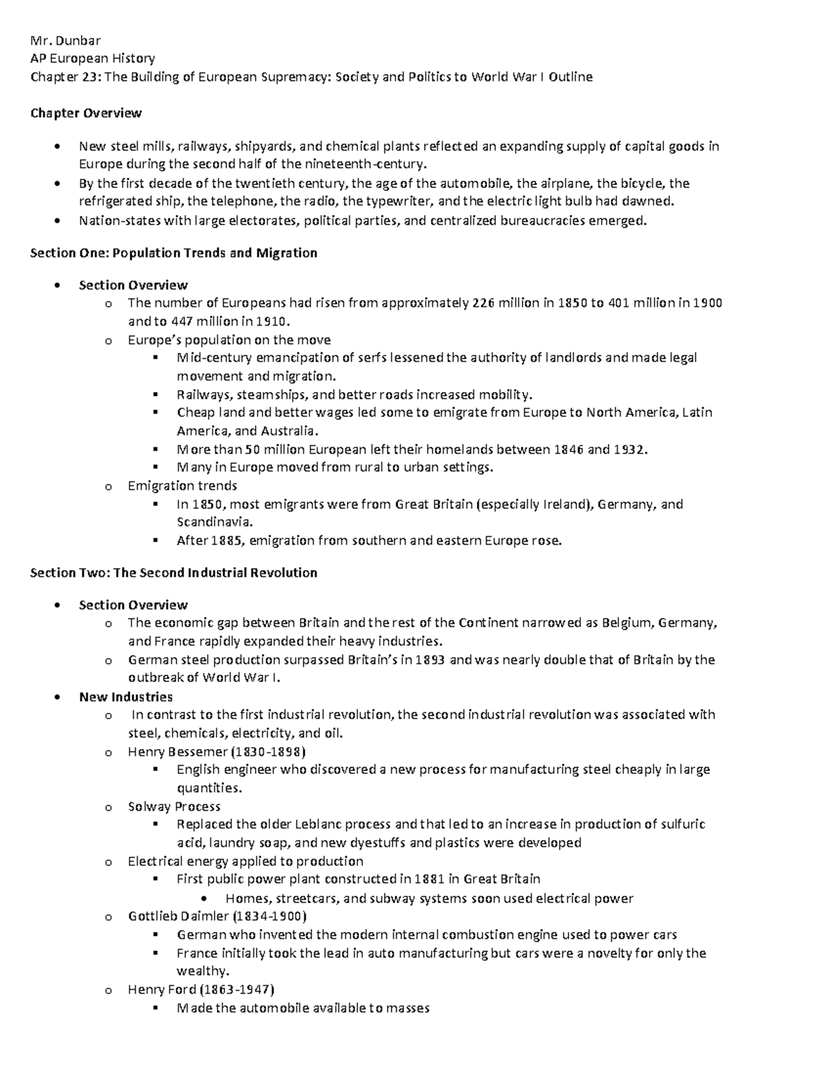 6909003 - same as before - Mr. Dunbar AP European History Chapter 23 ...