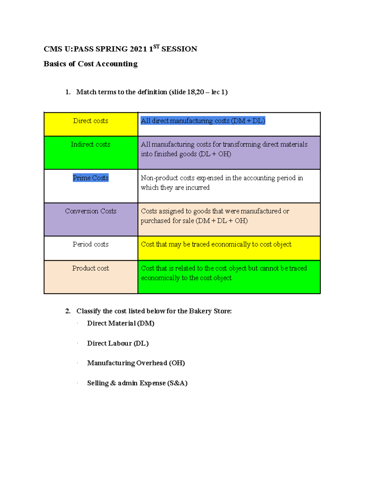 CMS U PASS Spring 2021 1ST Session - CMS U:PASS SPRING 2021 1STSESSION ...