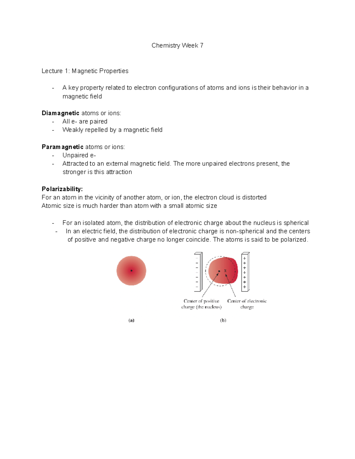 Chemistry Week 7 - Lecture notes week 7 - Chemistry Week 7 Lecture 1 ...
