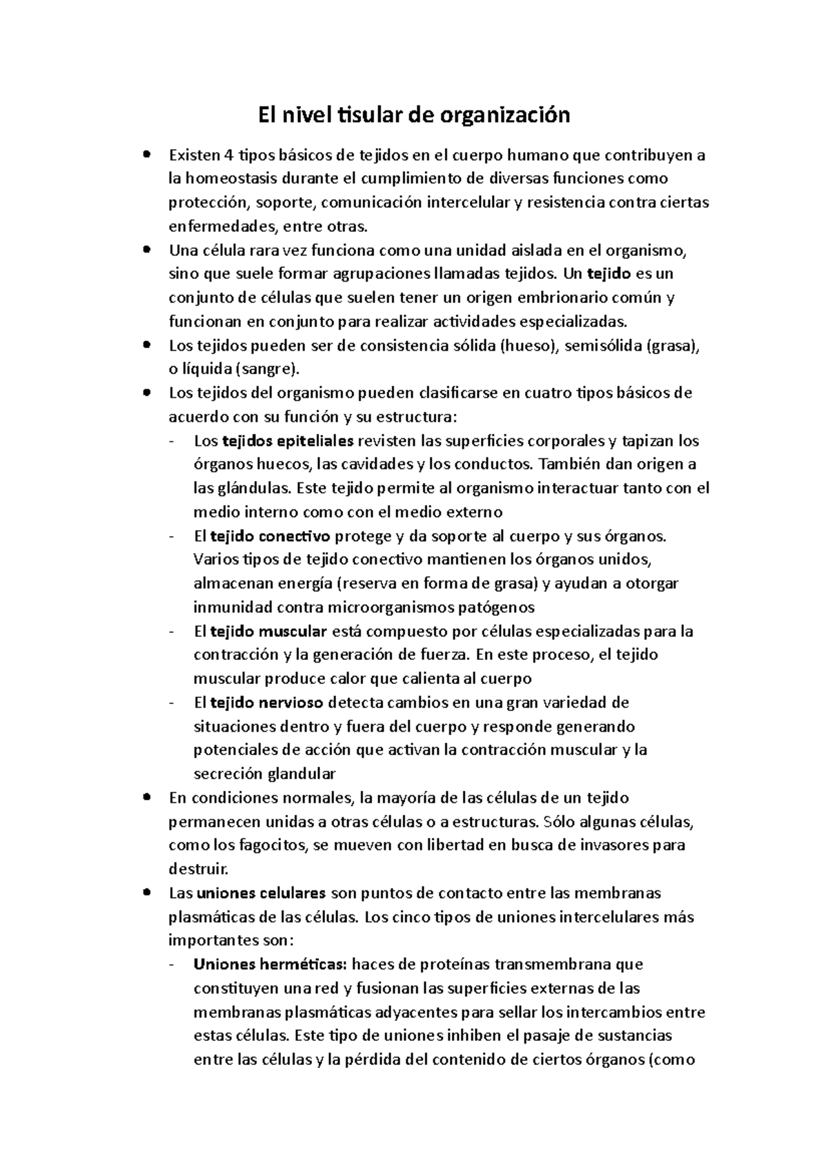 2 El nivel tisular de organización - El nivel tisular de organización ...