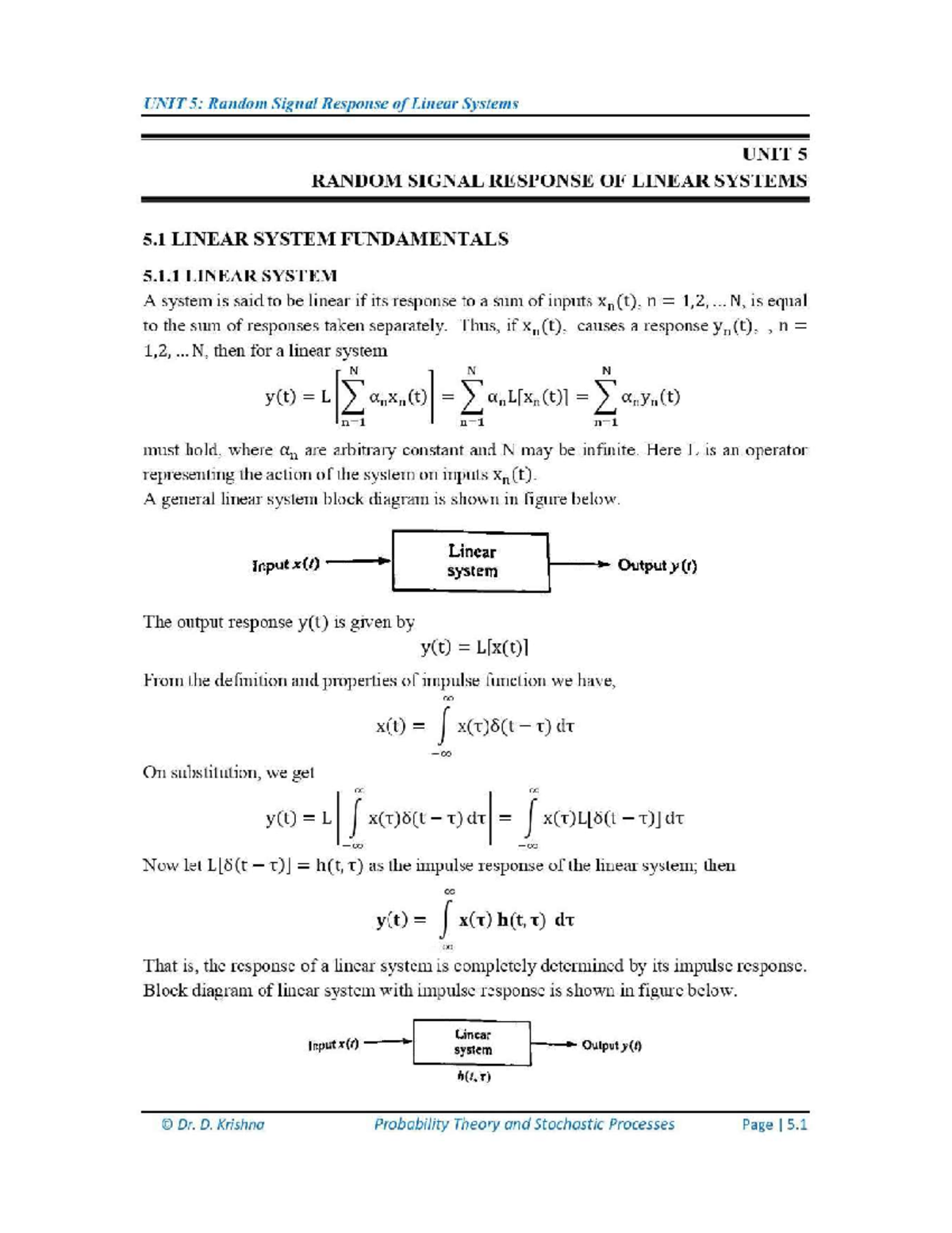 Probability Theory and Stochastic Processes(PTSP)- Random Signal ...