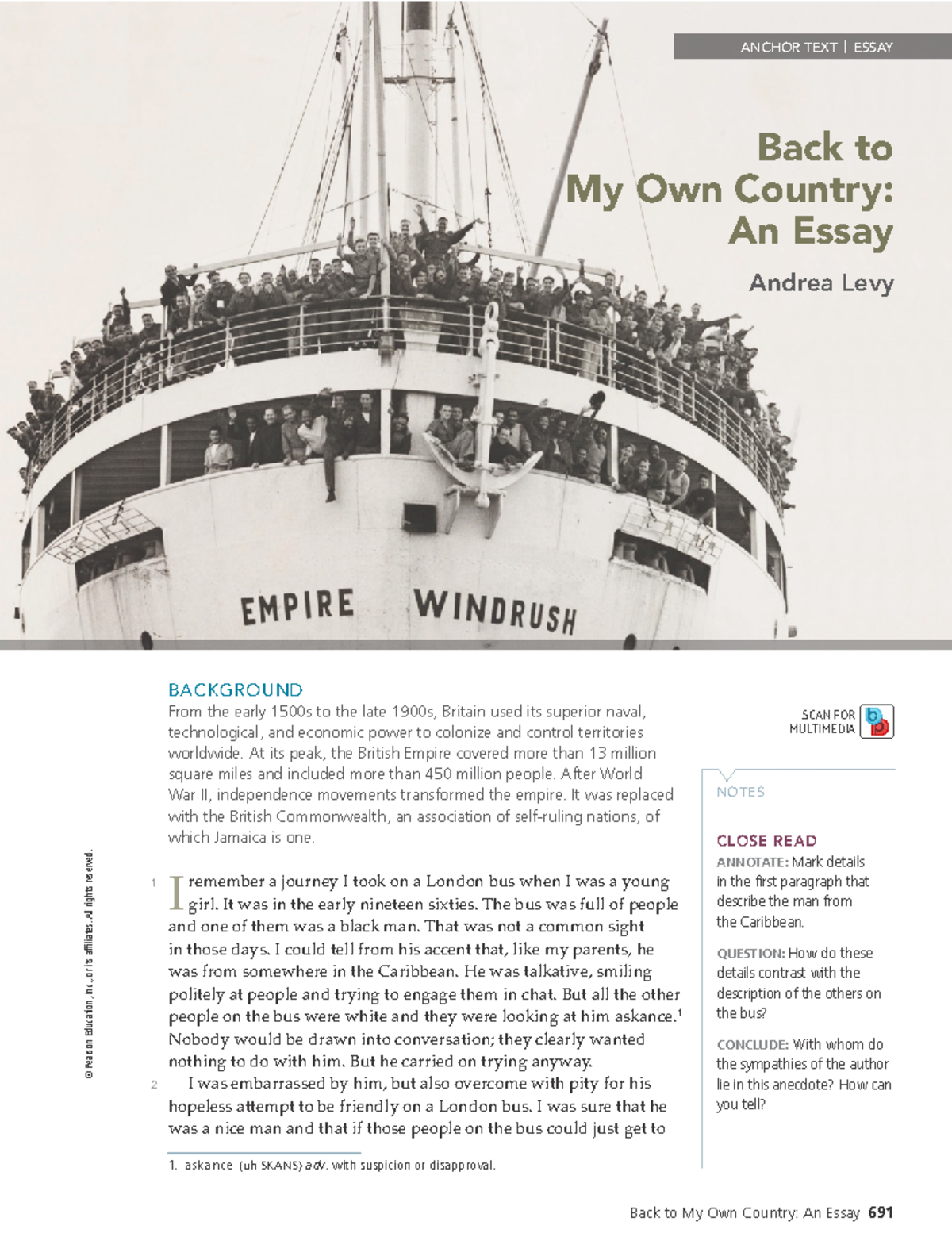 Back To My Own Country Full Text - © Pearson Education, Inc., or its ...