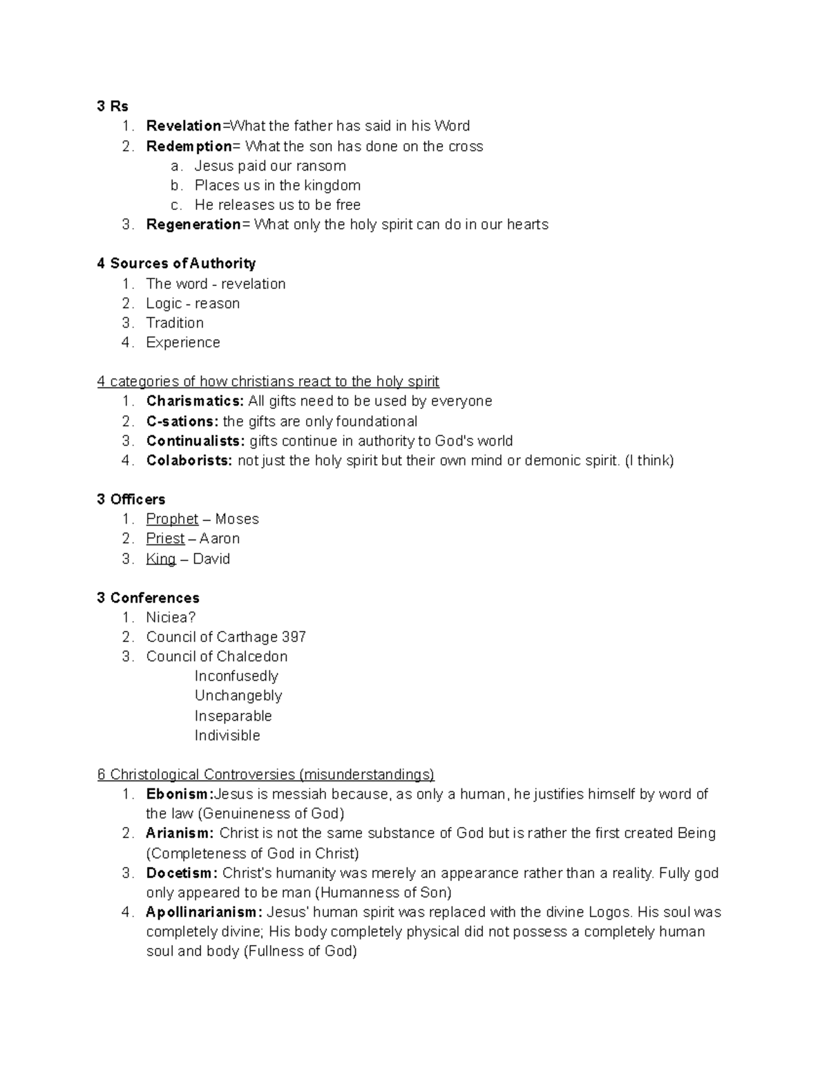 Theo Final Review - Verses to know, terms, subjects. - 3 Rs 1 ...