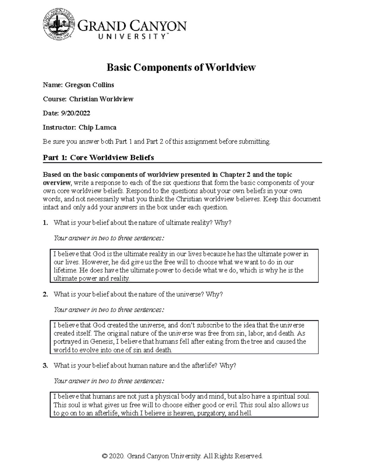 CWV 101 301 RS T1Basic Components Of Worldview - Basic Components of ...