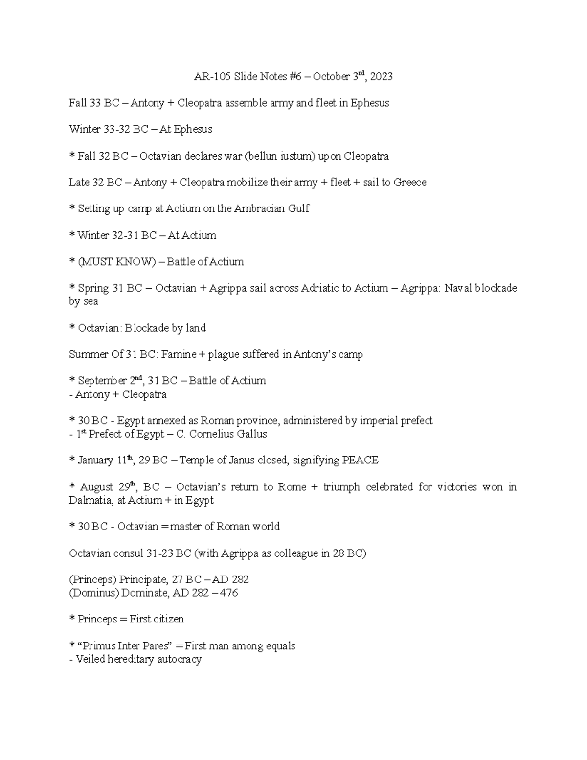 AR105 Slide Notes #7 - AR-105 Slide Notes #6 – October 3rd, 2023 Fall ...