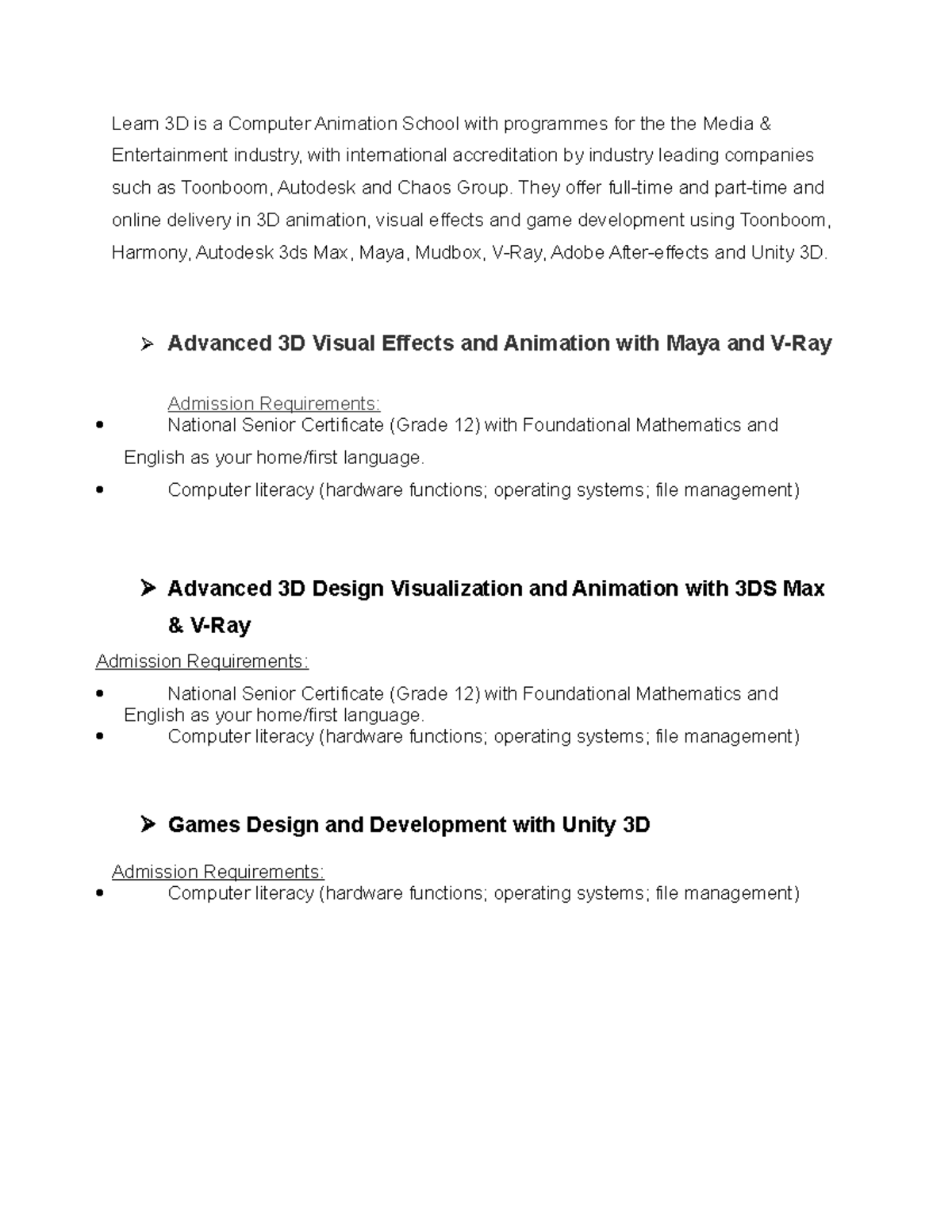 course study material - Learn 3D is a Computer Animation School with ...