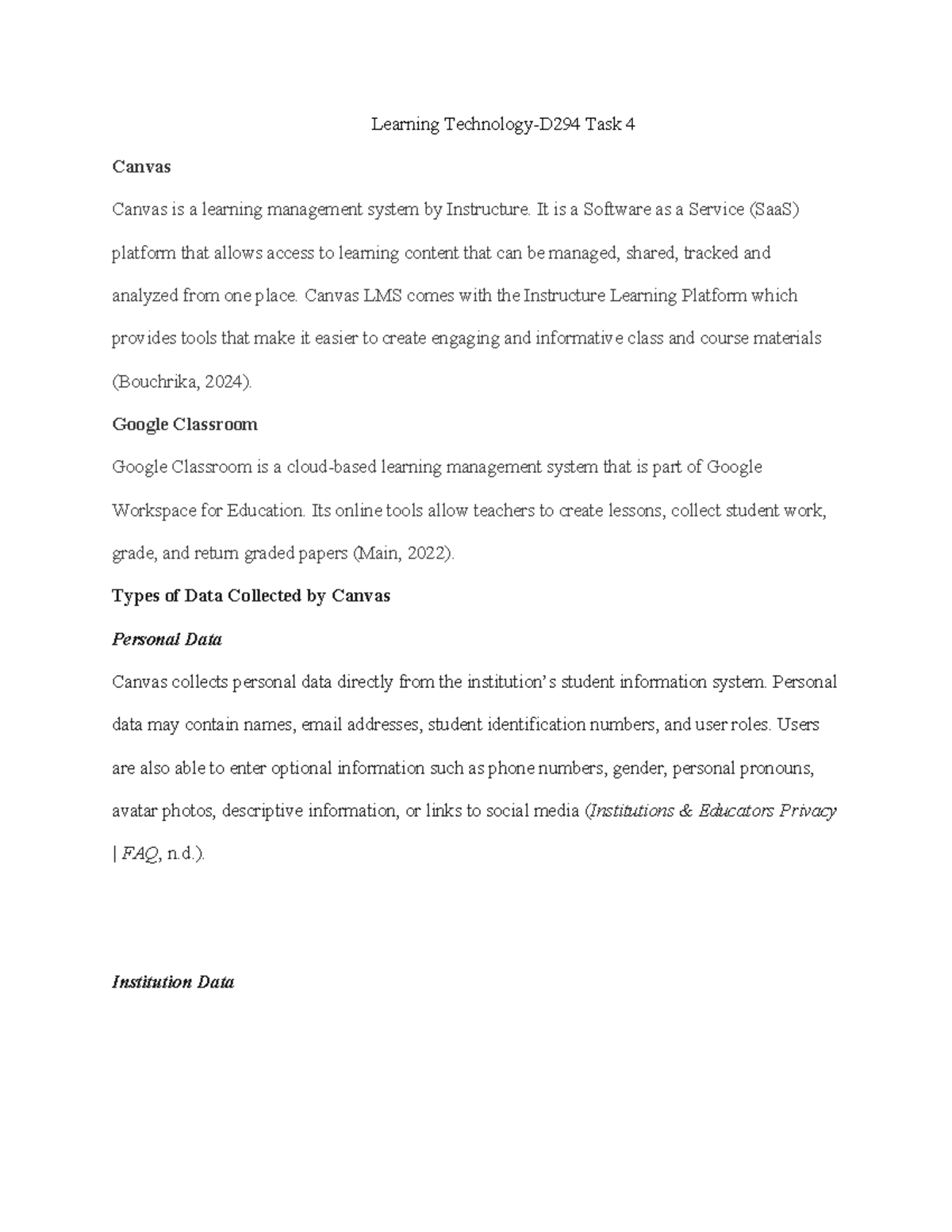 D294 Task4SDU - D294 Task 4 - Learning Technology-D294 Task 4 Canvas ...