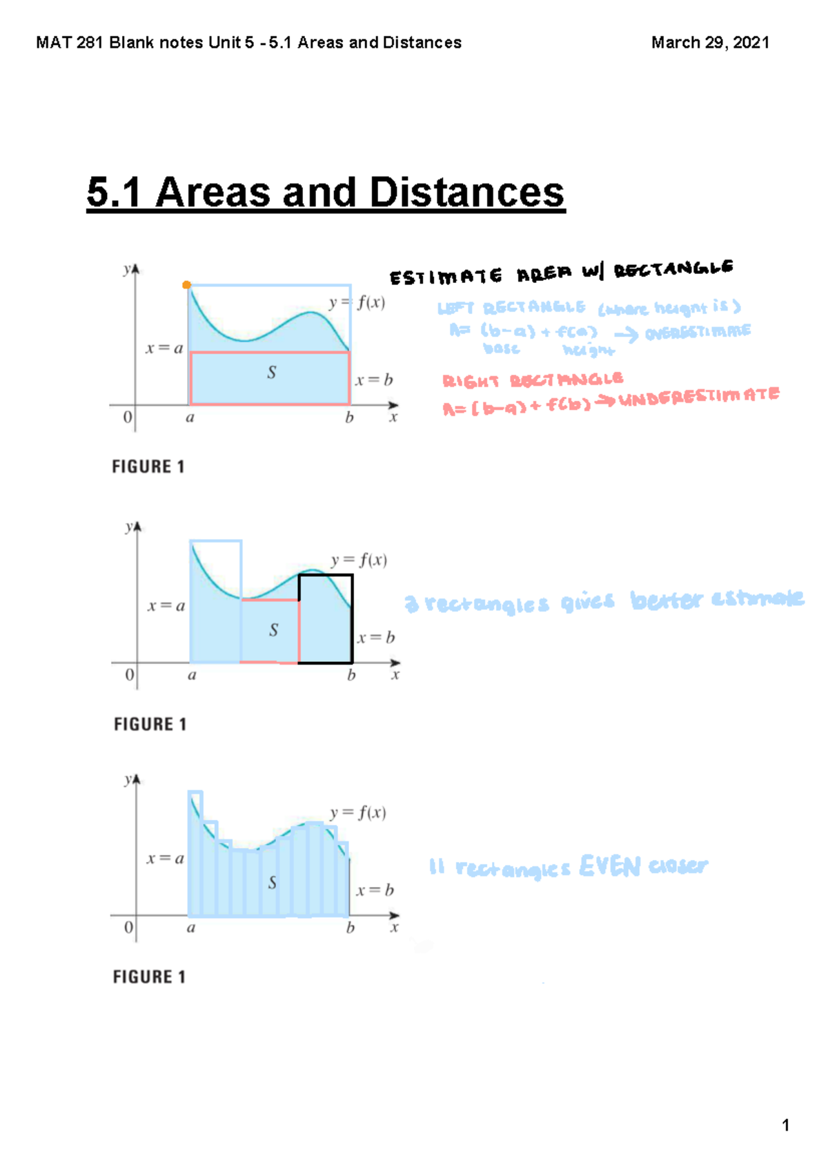 5.1 Areas and Distances - 5 Areas and Distances ESTIMATE AREA W ...