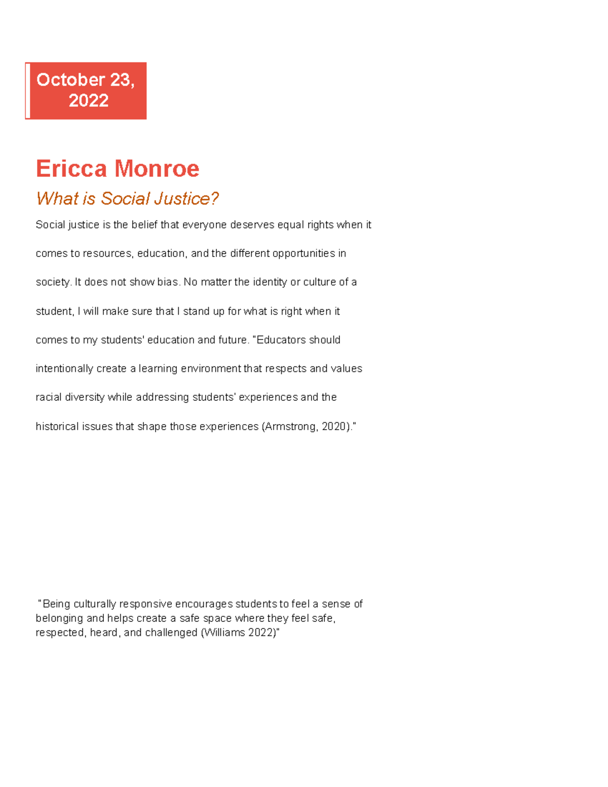 Week 8 EDU 330 Ericca Monroe Newsletter - October 23, 2022 Ericca ...