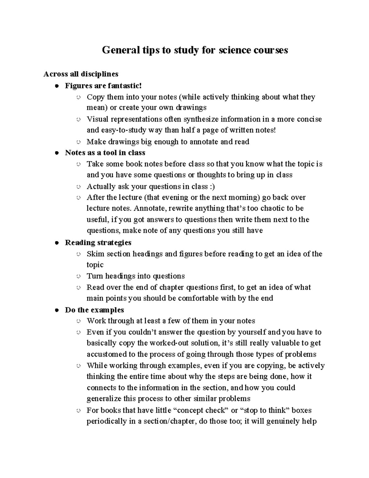 RCMS Science Study Tips - General tips to study for science courses ...