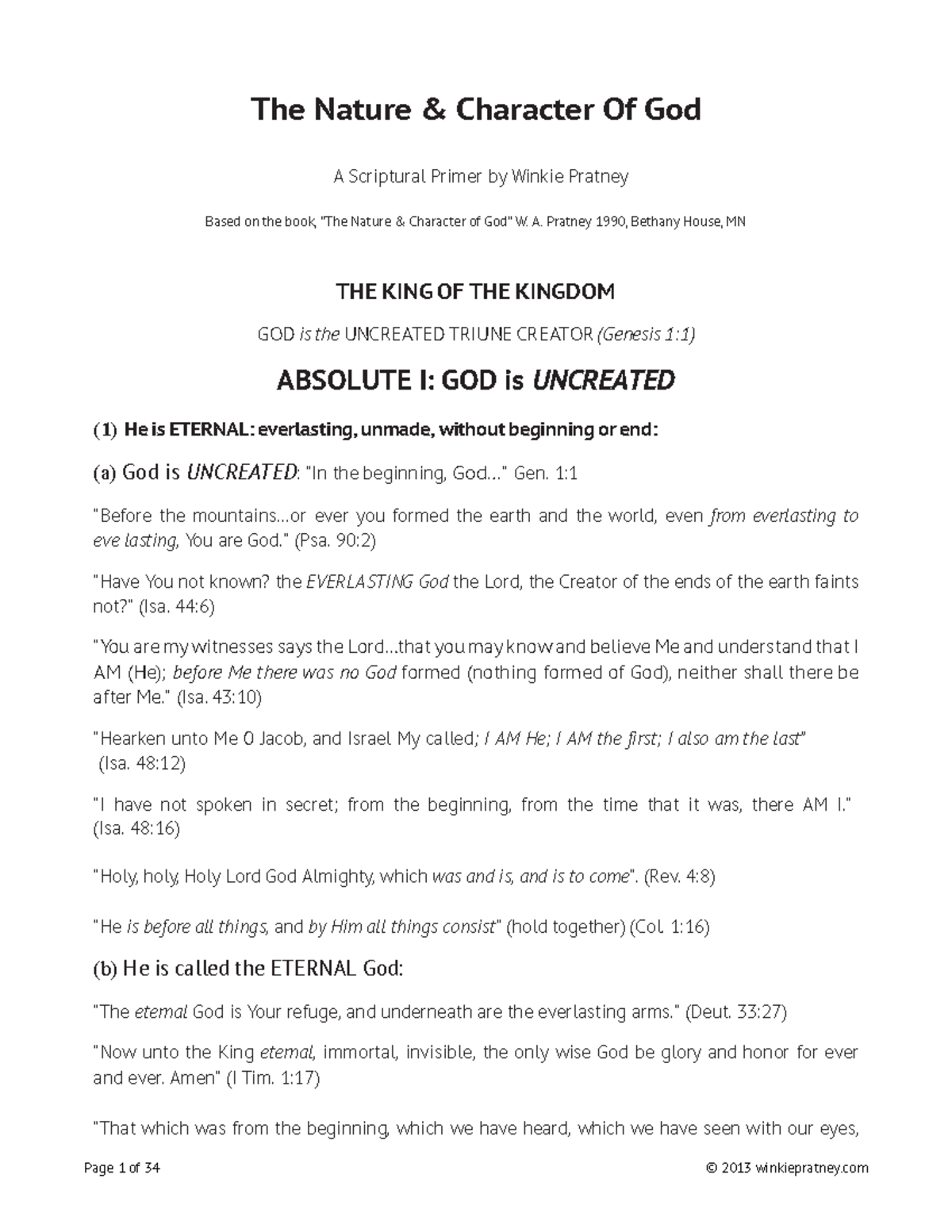 THE+ Nature+AND+ Character+OF+GOD - The Nature & Character Of God A ...