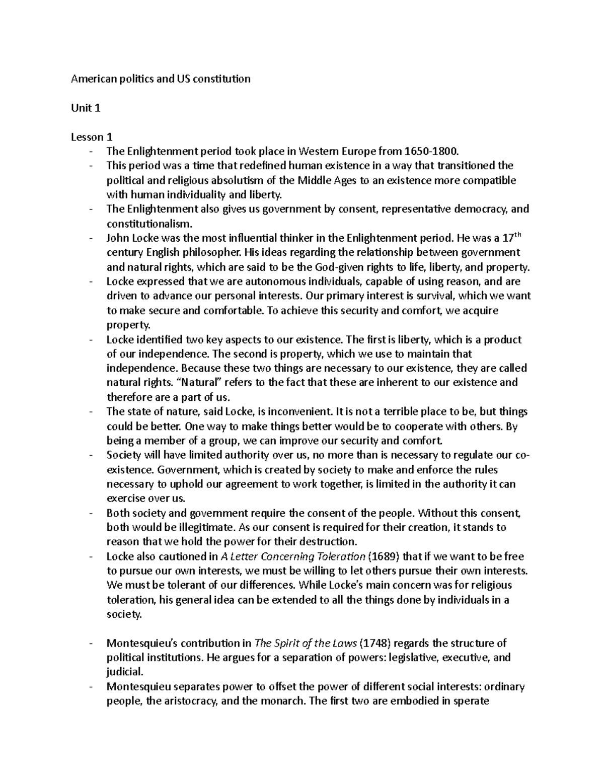 American politics and US constitution UNIT 1 - American politics and US ...