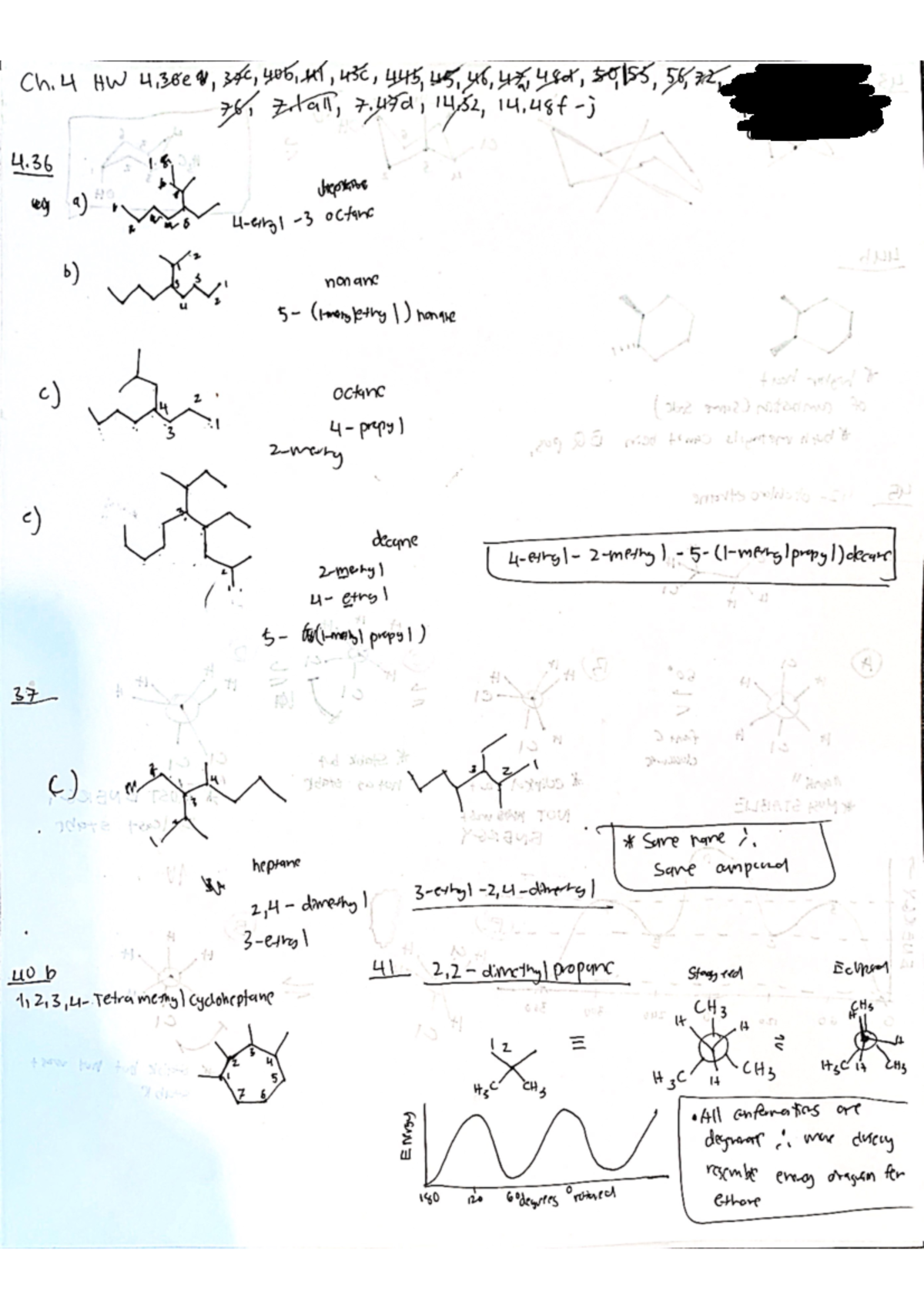 Ochemch 4HW - Ochem Chapter 4 completed homework - CHM 314 - BEBOP ...