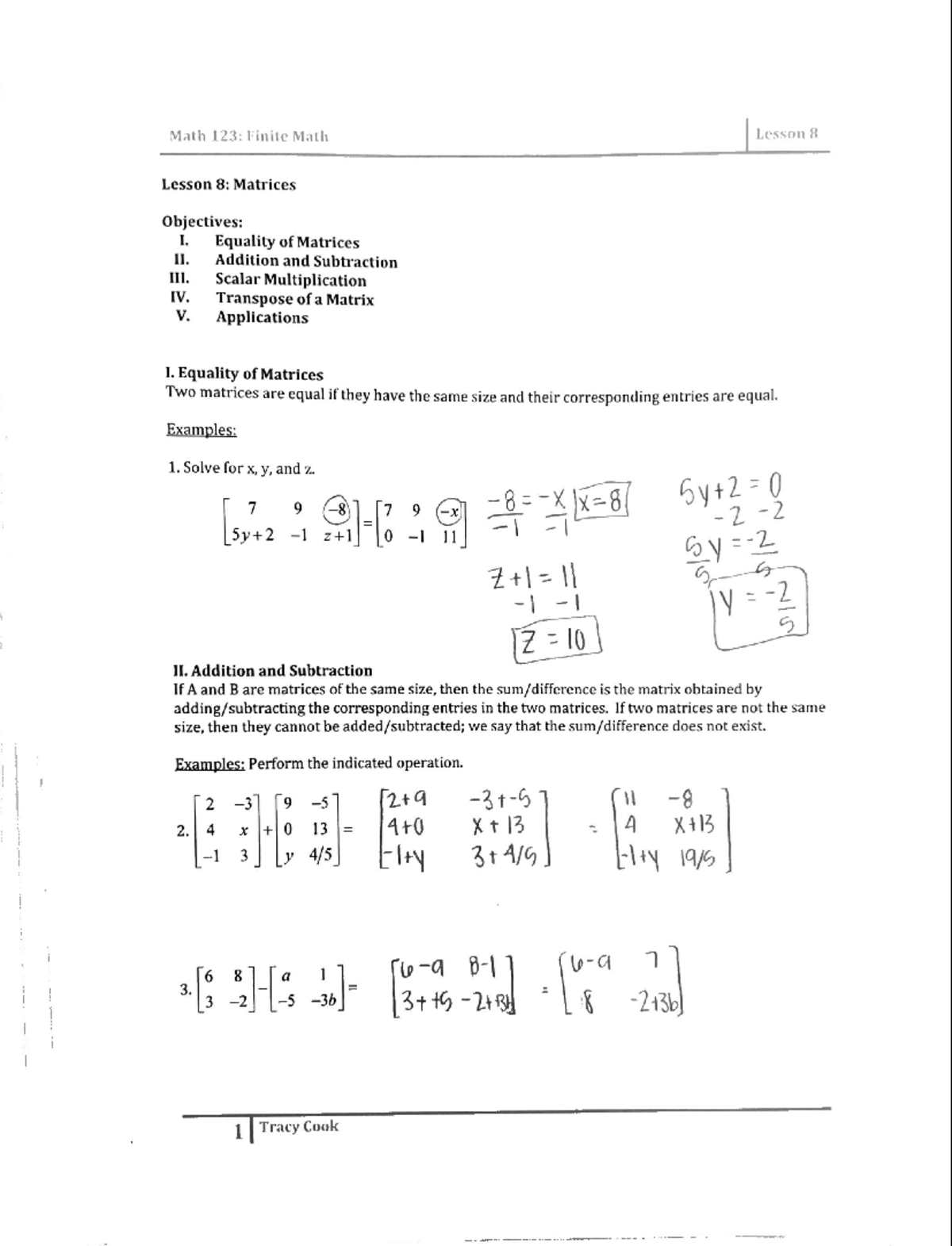 Math 123 lesson 8 - Professor Jack Strum The main objective of this ...