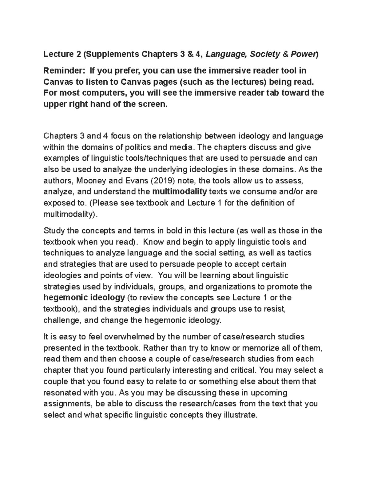 Lecture Week 2 (Supplements Text Chapters 3 4) (Required Read) - Google Docs - Lecture 2 - Studocu