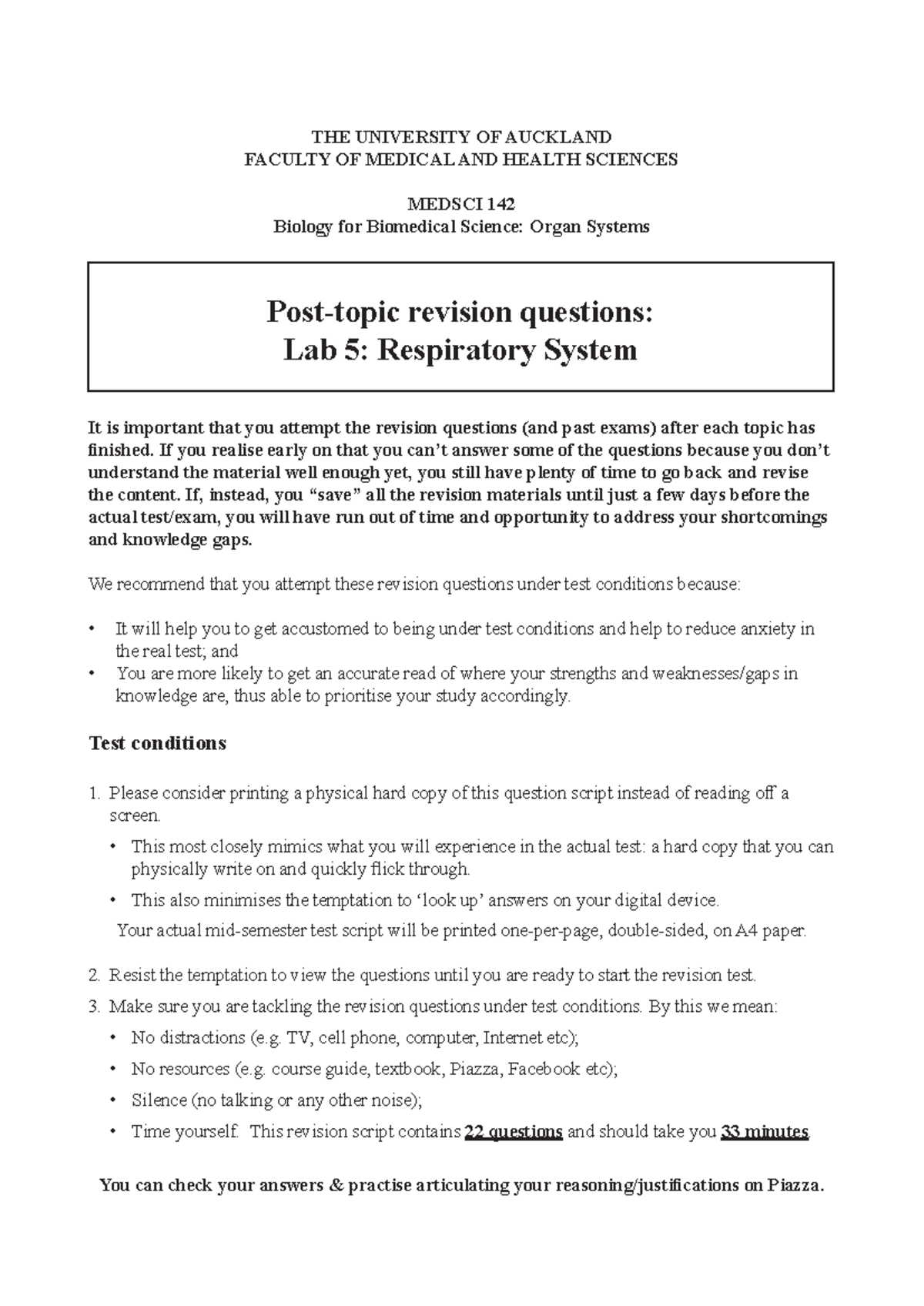 Lab 05 resp revision MCQs - THE UNIVERSITY OF AUCKLAND FACULTY OF ...
