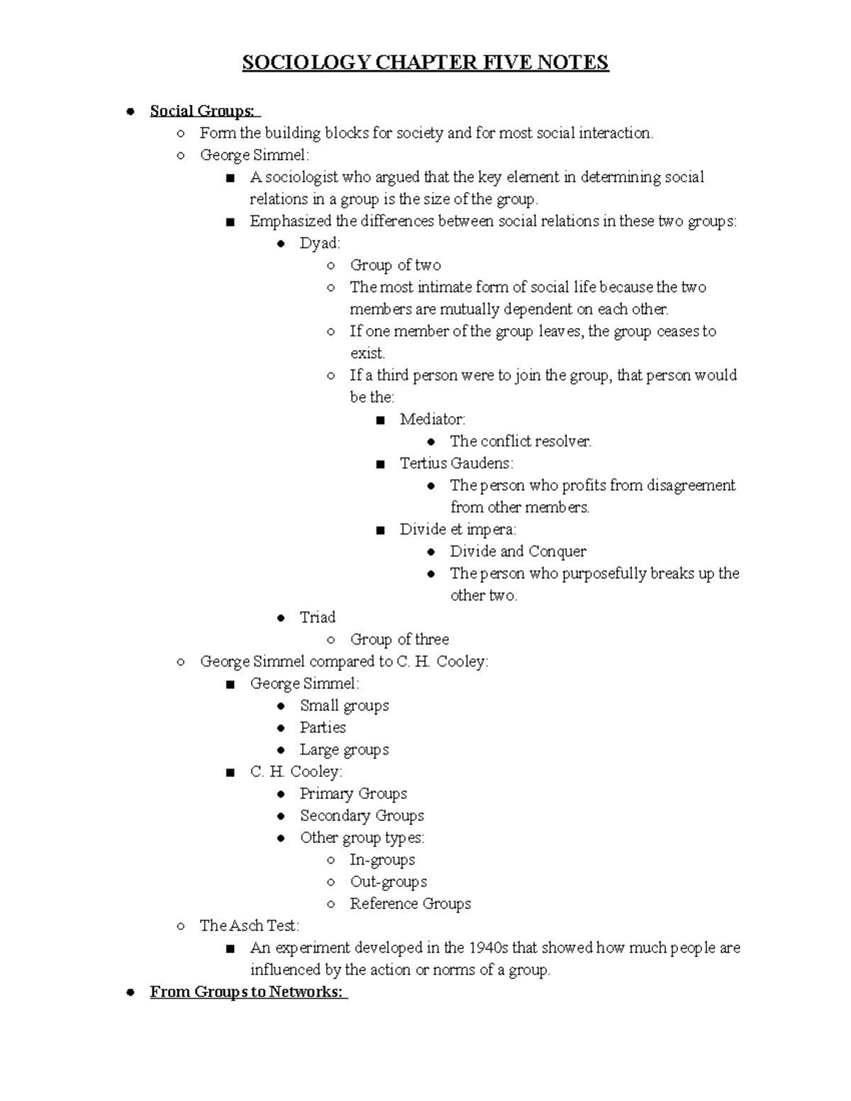 Sociology Chapter FIVE Notes - SOCIOLOGY CHAPTER FIVE NOTES Social ...