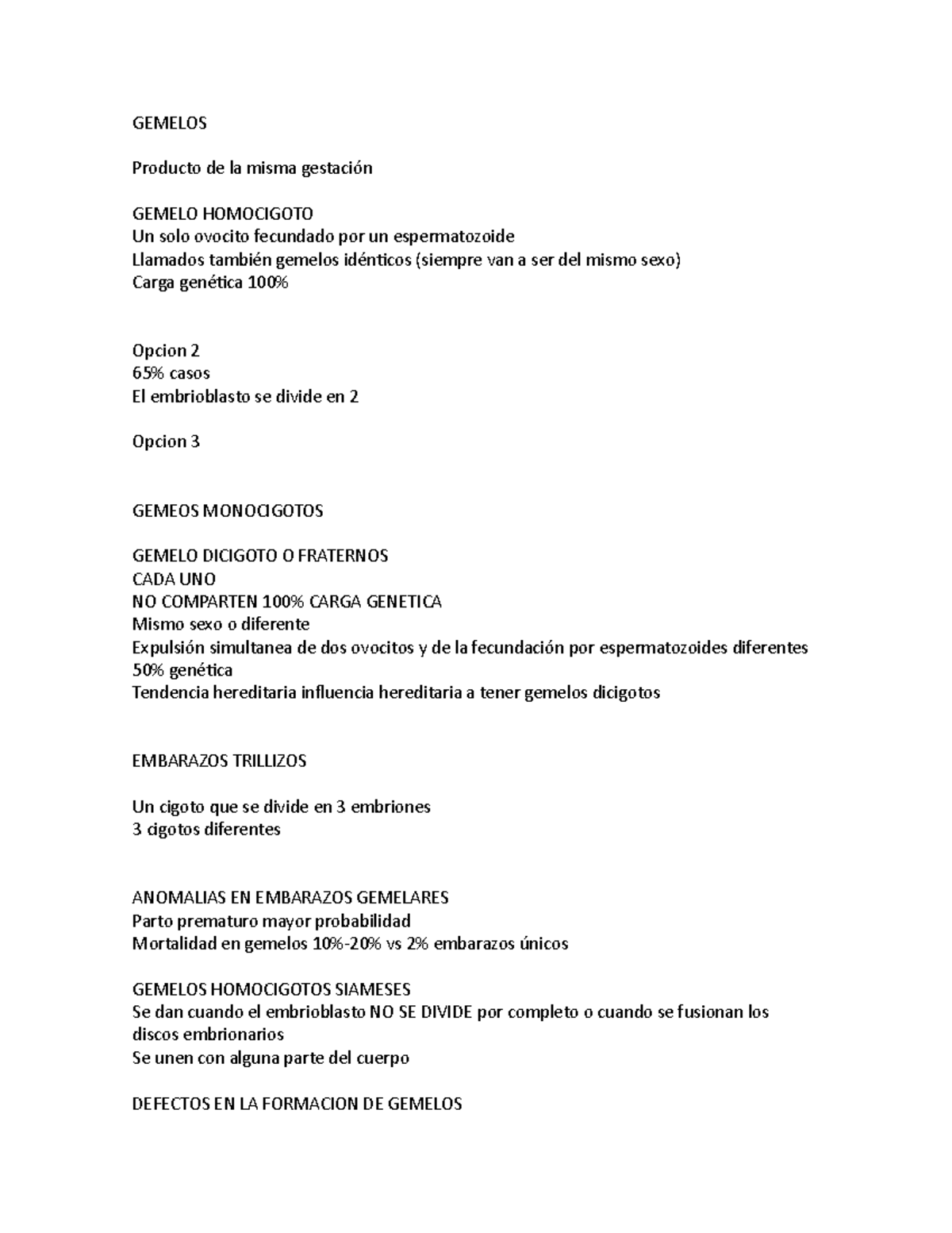 Gemelos Embrio - ... - GEMELOS Producto de la misma gestación GEMELO ...