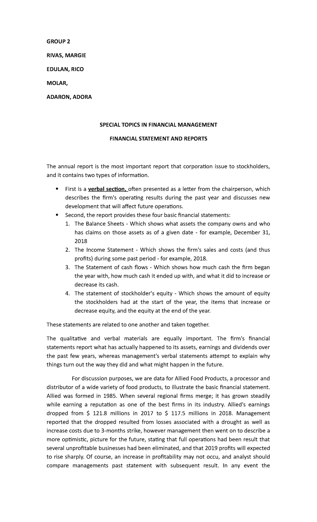 Group 2 Written Report-WPS Office - GROUP 2 RIVAS, MARGIE EDULAN, RICO ...