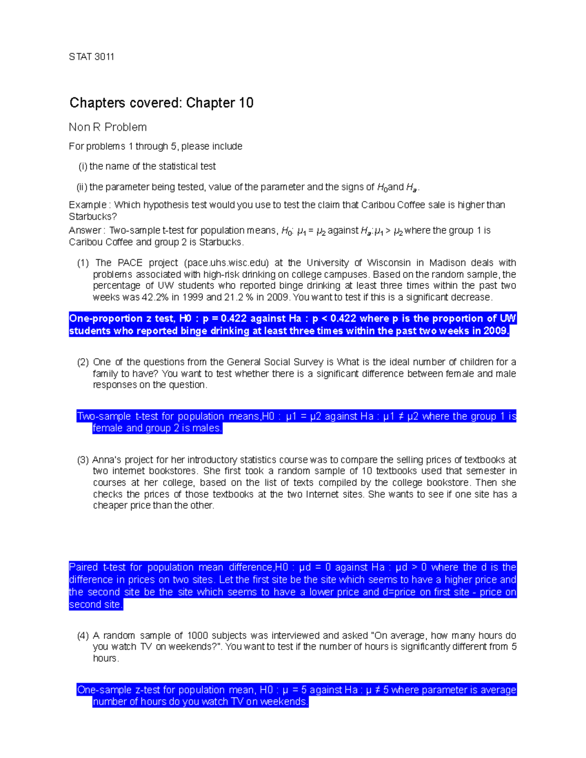 HW8Part2- STATISTICS - STAT 3011 - the U of M - Studocu