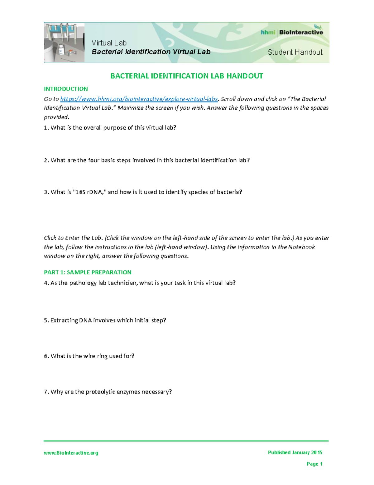 Bacterial Identification Lab Worksheet Student - Warning: TT: undefined ...