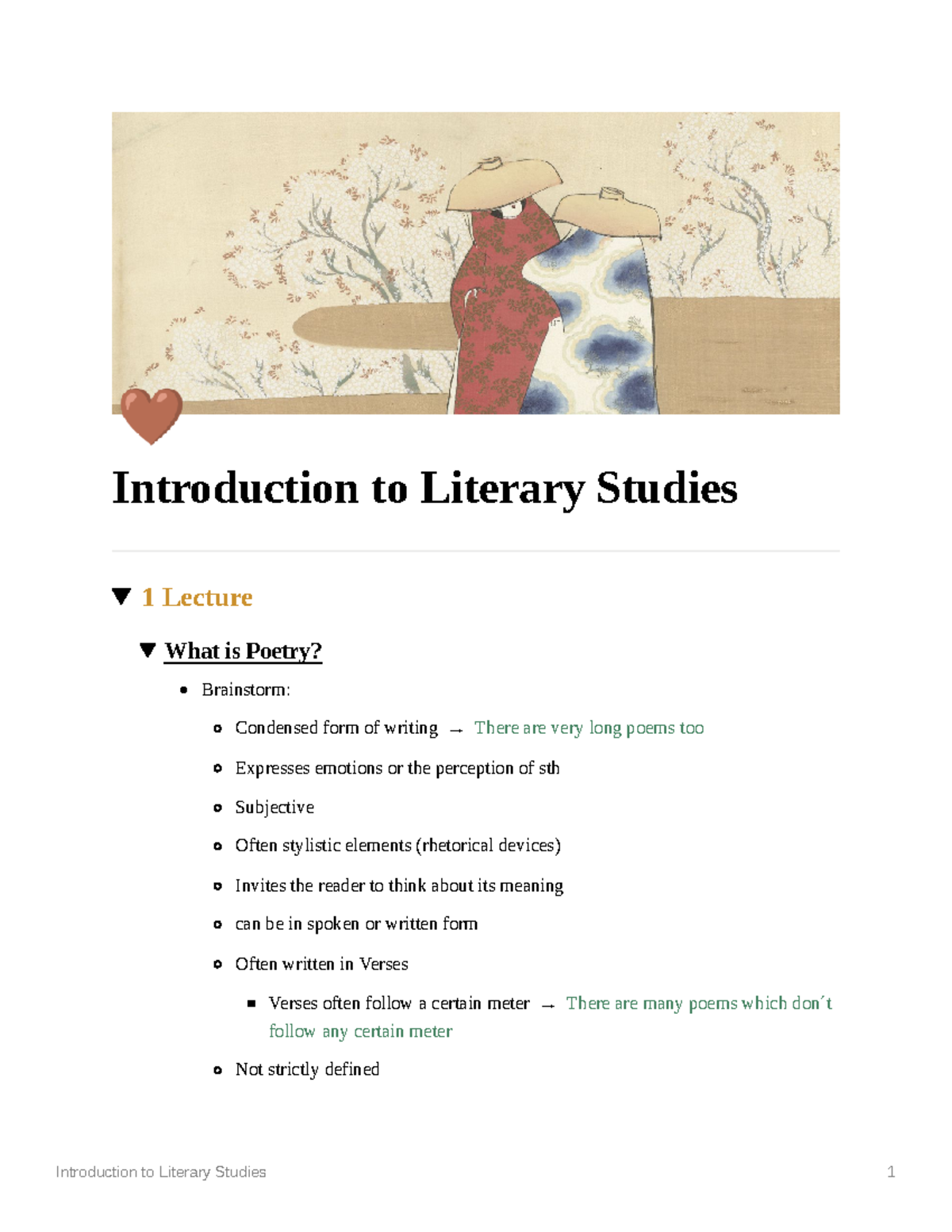 Introduction to Literary Studies - Studocu