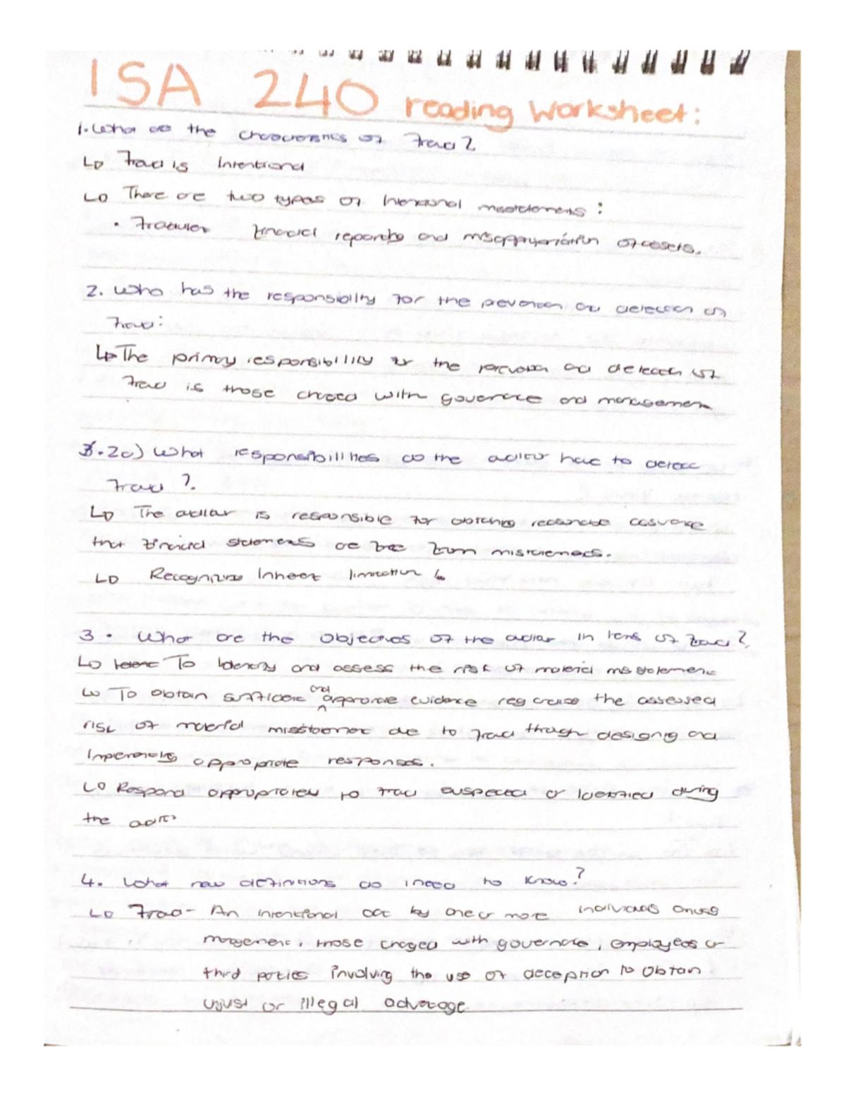 ISA 240 - This is a tutorial sample of a summary on the international ...