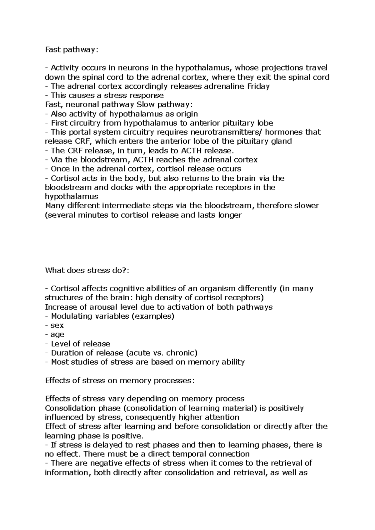 Fast pathway - Introduction To Cognitive Psychology - Fast pathway ...