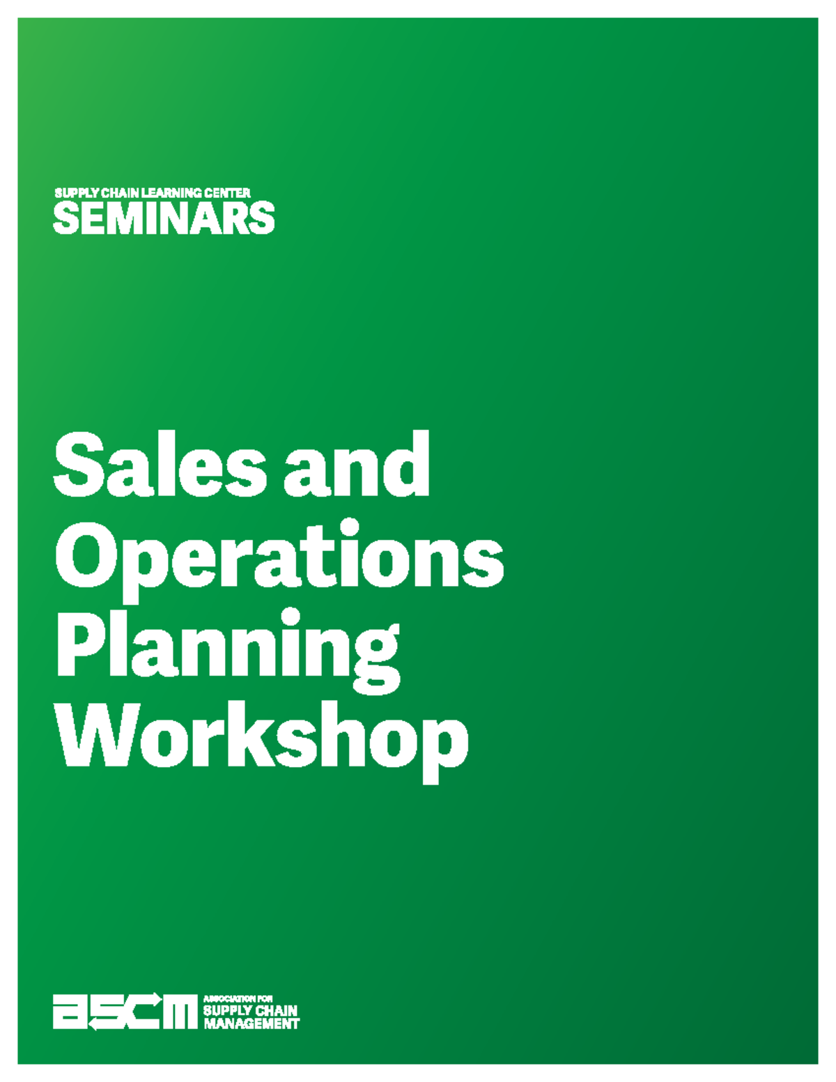 Cover s op workshop participant workbook v1 8 - Sales and Operations ...