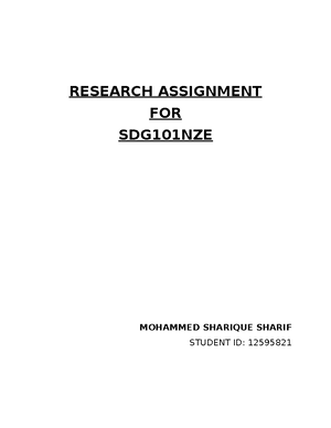 SDG101 - Individual Research Assignment Winter 2023 - SDG101 Research ...
