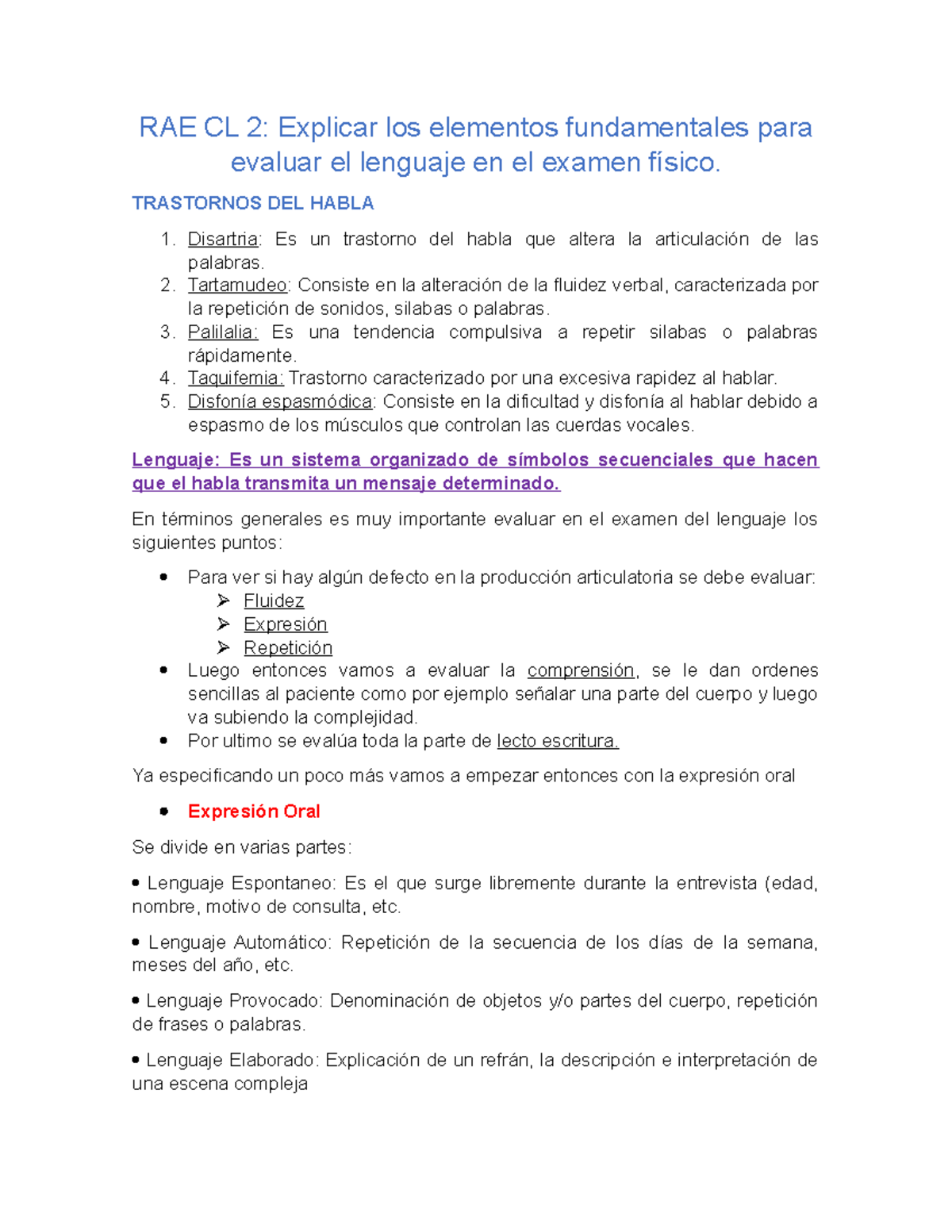 RAE CL 3 LENGUAJE ACV - RAE CL 2: Explicar los elementos fundamentales ...