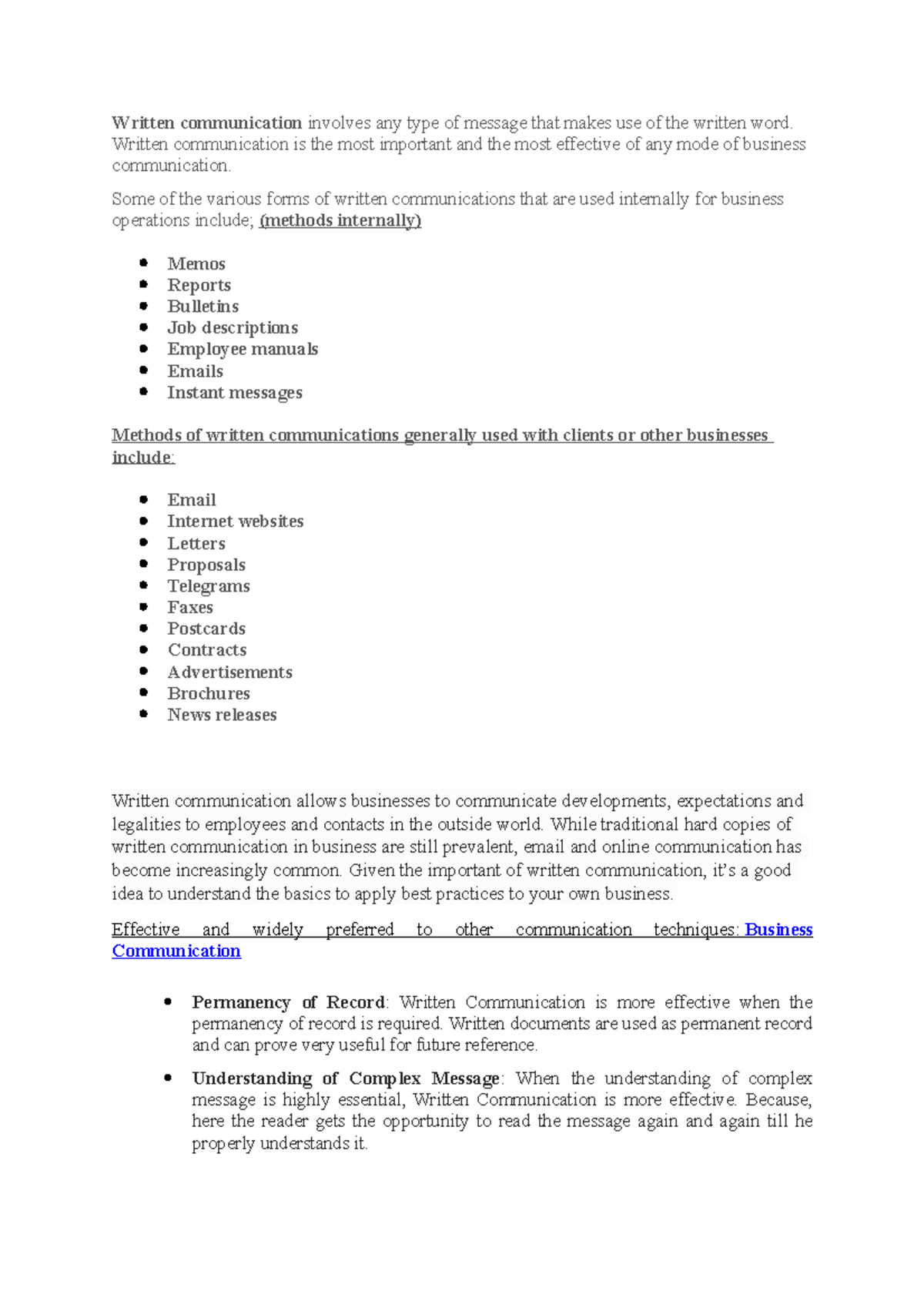 Ebc 3 Module Lecture Notes Written Communication Involves Any Type