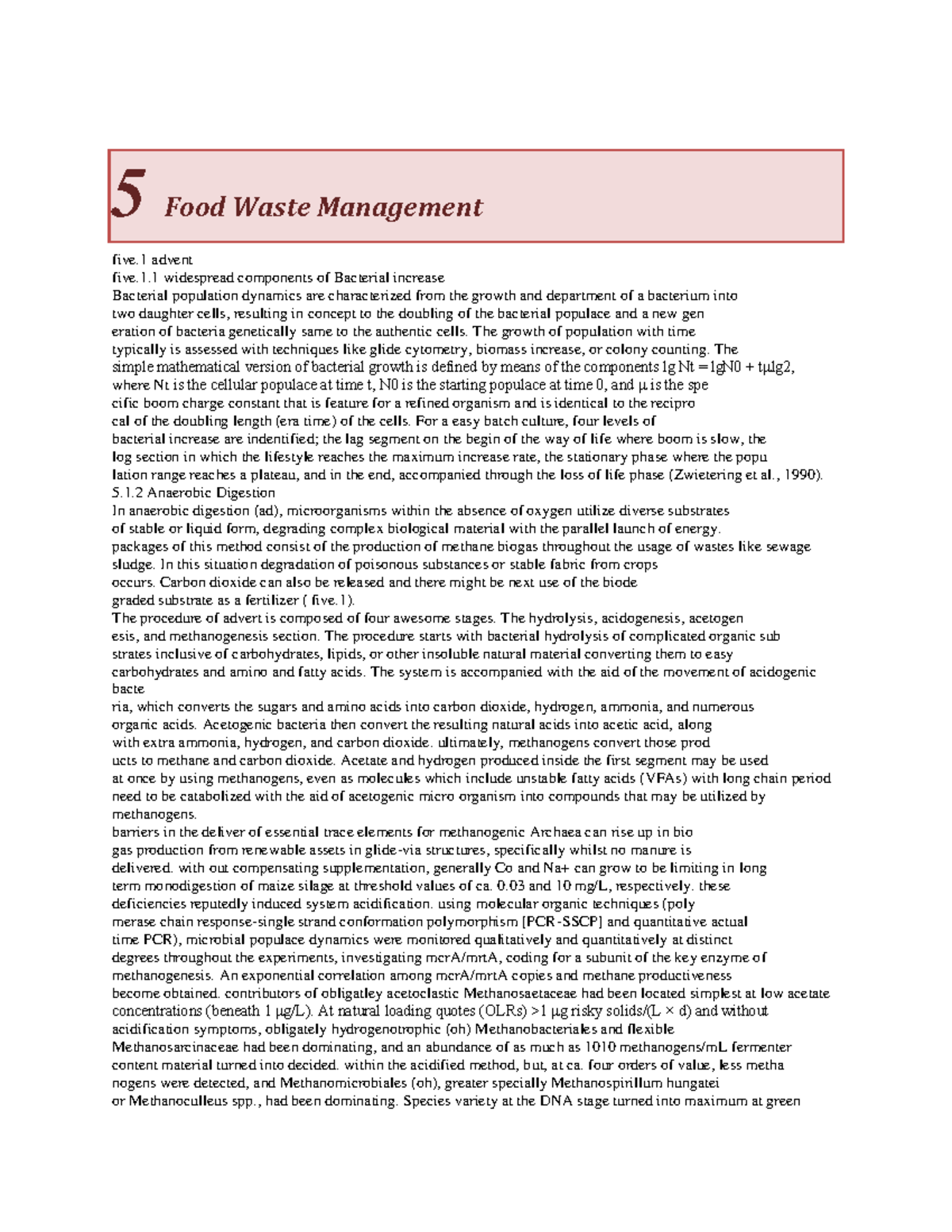 5 Food Waste Management - 5 Food Waste Management five advent five.1 ...