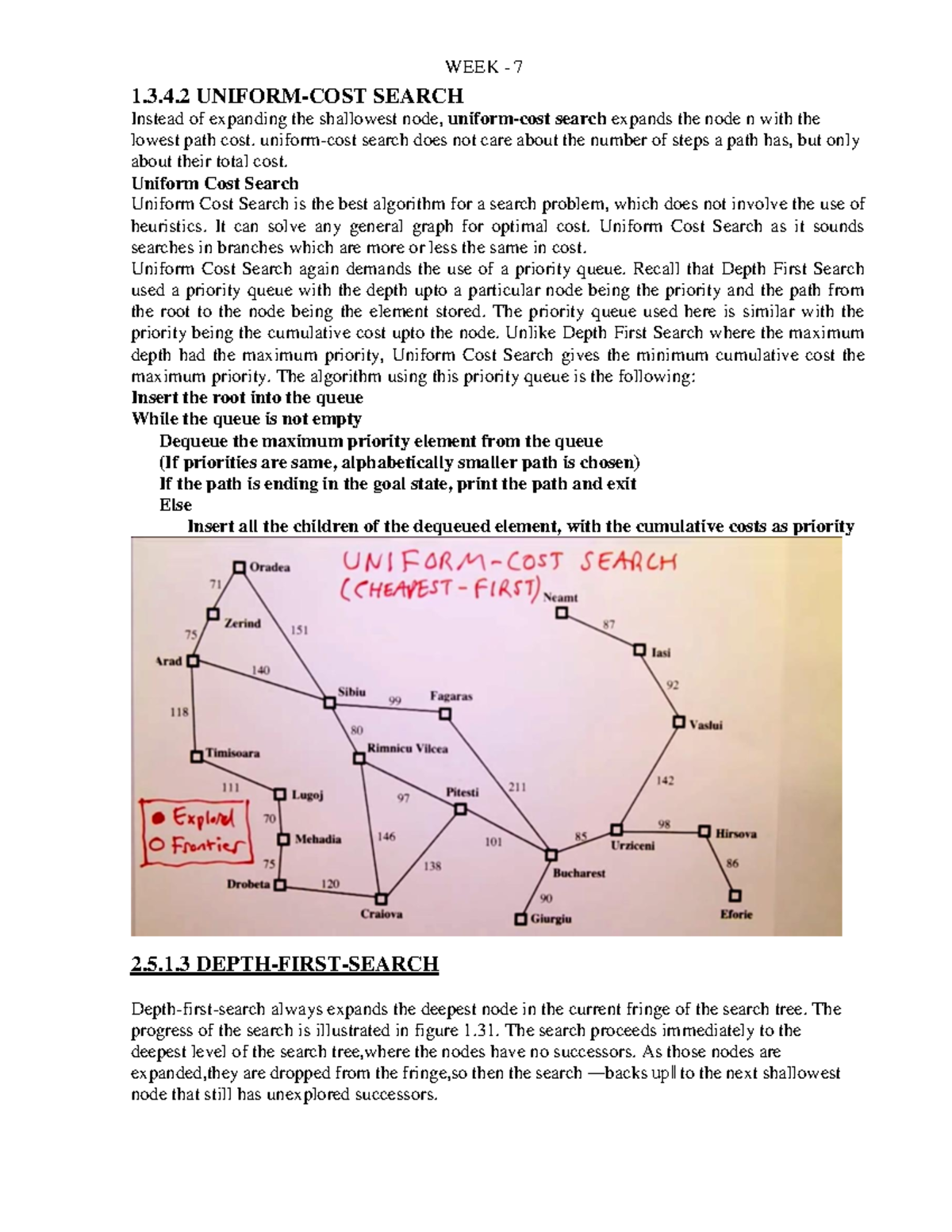 Week-7 - Artificial Intelligence - 1.3.4 UNIFORM-COST SEARCH Instead of ...